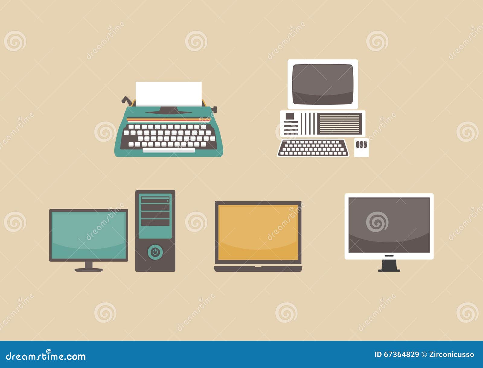 Entwicklung des Computers vektor abbildung. Illustration von notizbuch ...