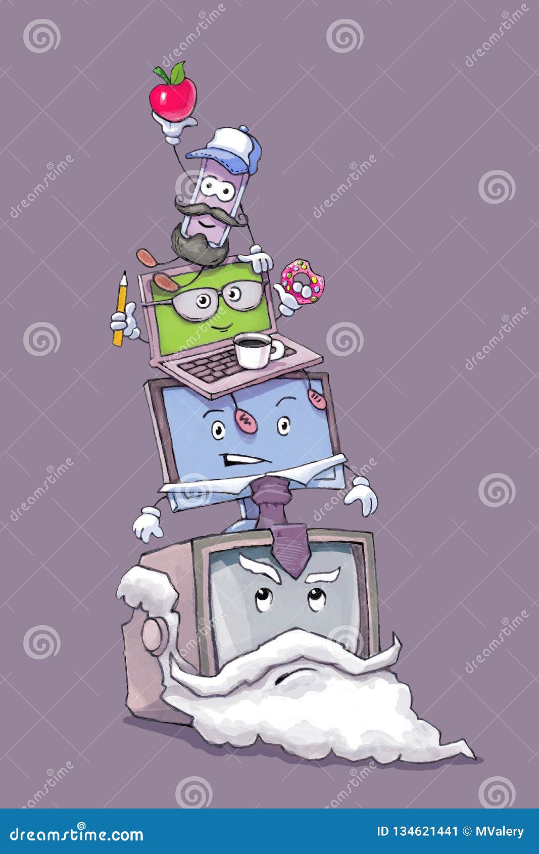 Entwicklung Des Computers, Ehemalig Zum Geschenk Stock Abbildung ...