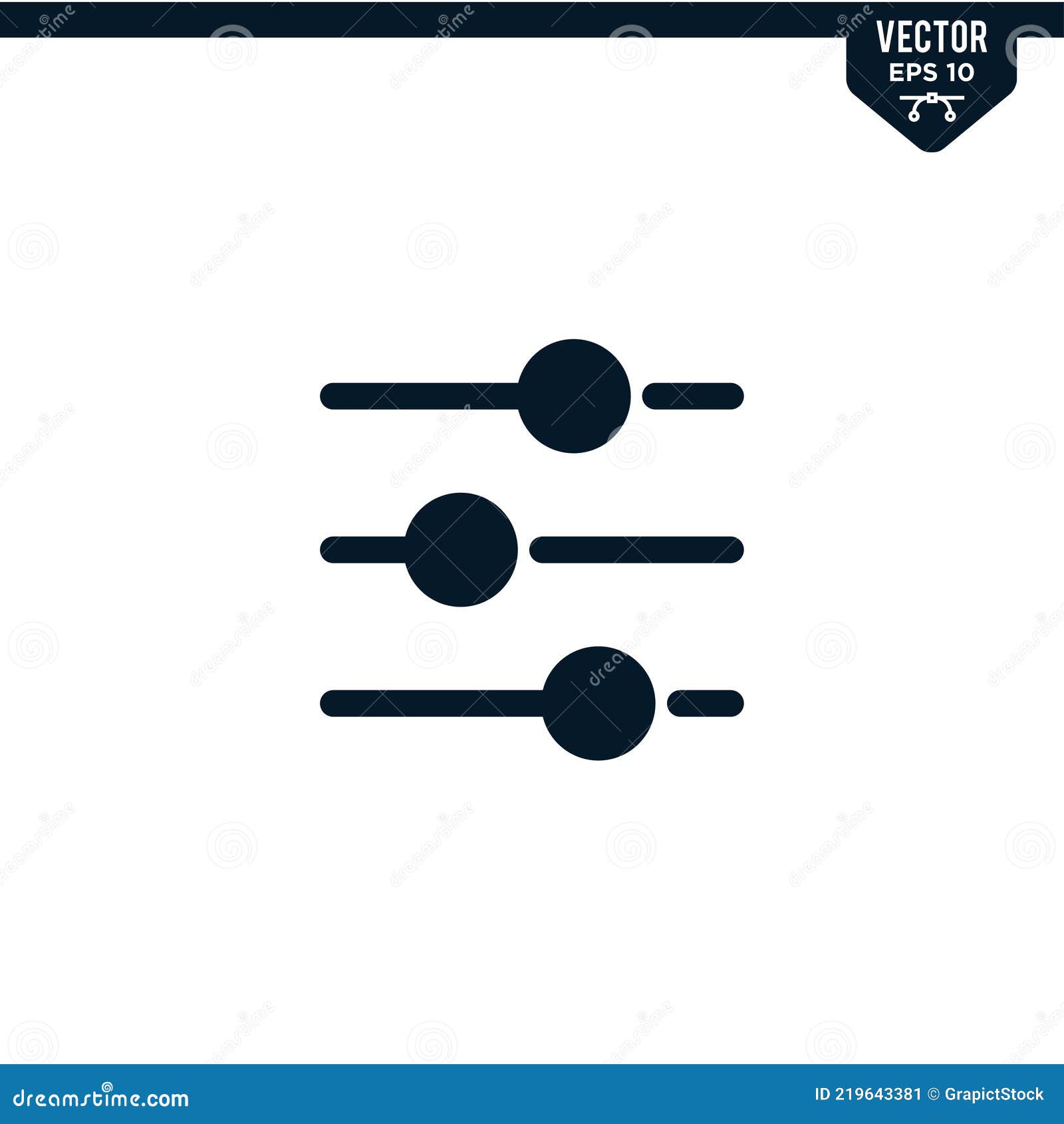 Entzerrer Oder Setzen Symbolsammlung Im Symbolstil Vektor Abbildung ...