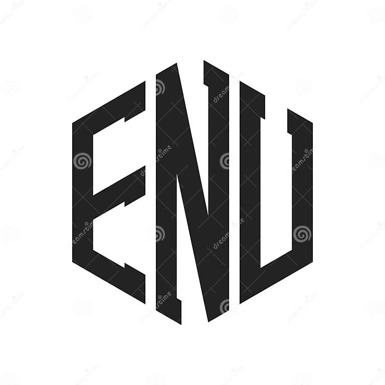 ENU Logo Design. Initial Letter ENU Monogram Logo Using Hexagon Shape ...