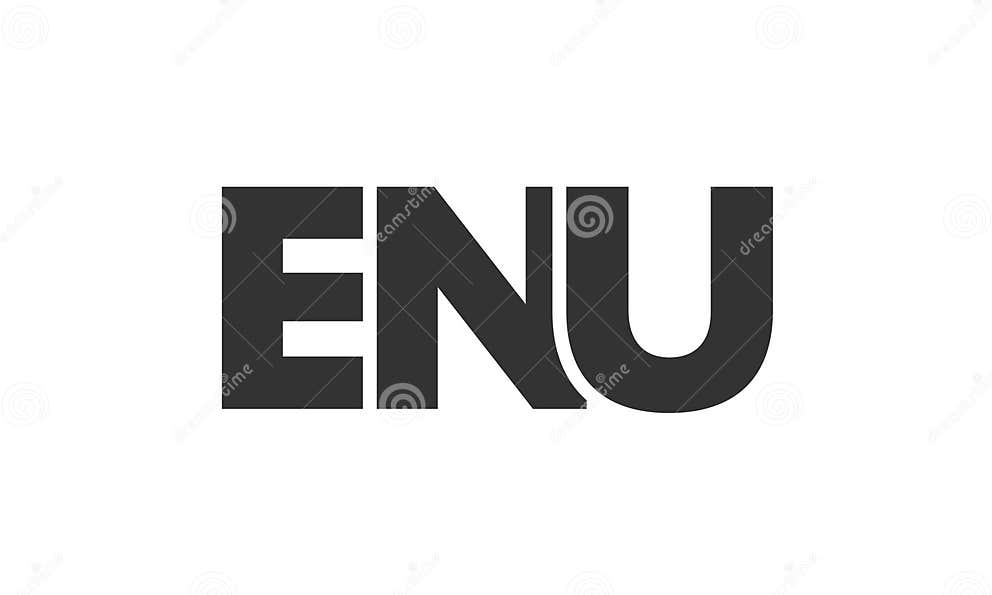 ENU Logo Design Template with Strong and Modern Bold Text. Initial ...