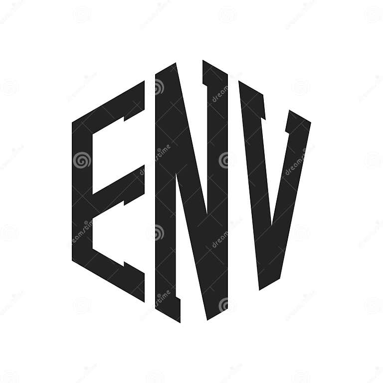 ENV Logo Design. Initial Letter ENV Monogram Logo Using Hexagon Shape ...