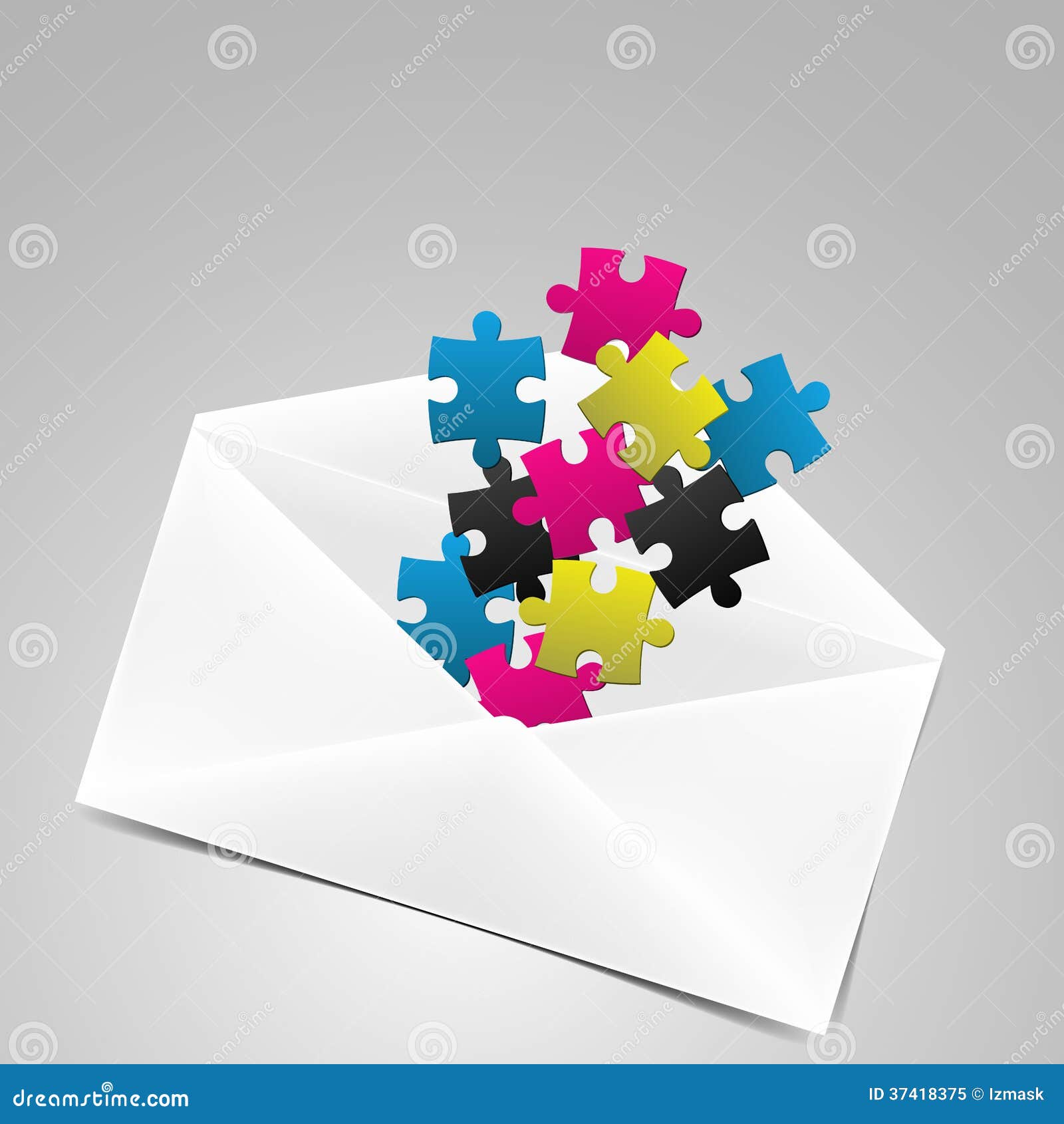Envelop Met Raadsels in Verse Kleuren Vector Illustratie - Illustration ...