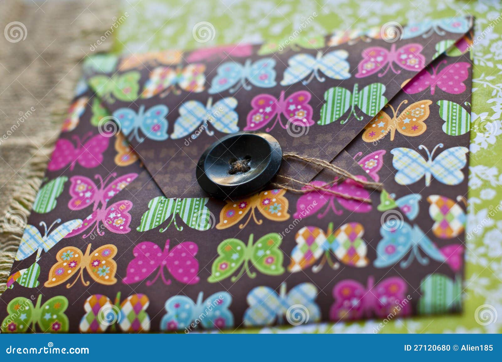 Envelop in the scrapbook stock photo. Image of vintage - 27120680