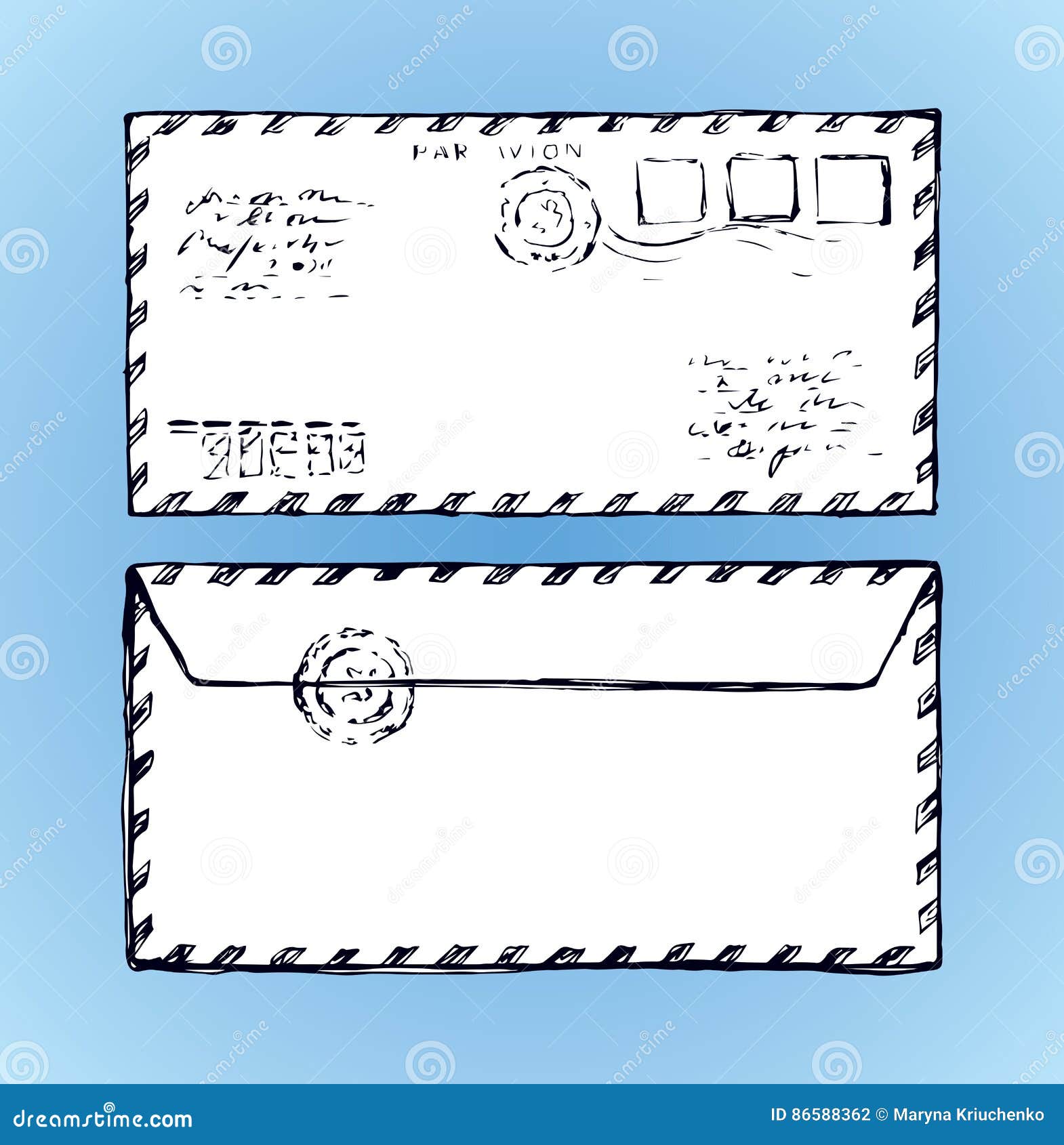 Envelop Vector tekening vector illustratie. Illustration of illustratie ...