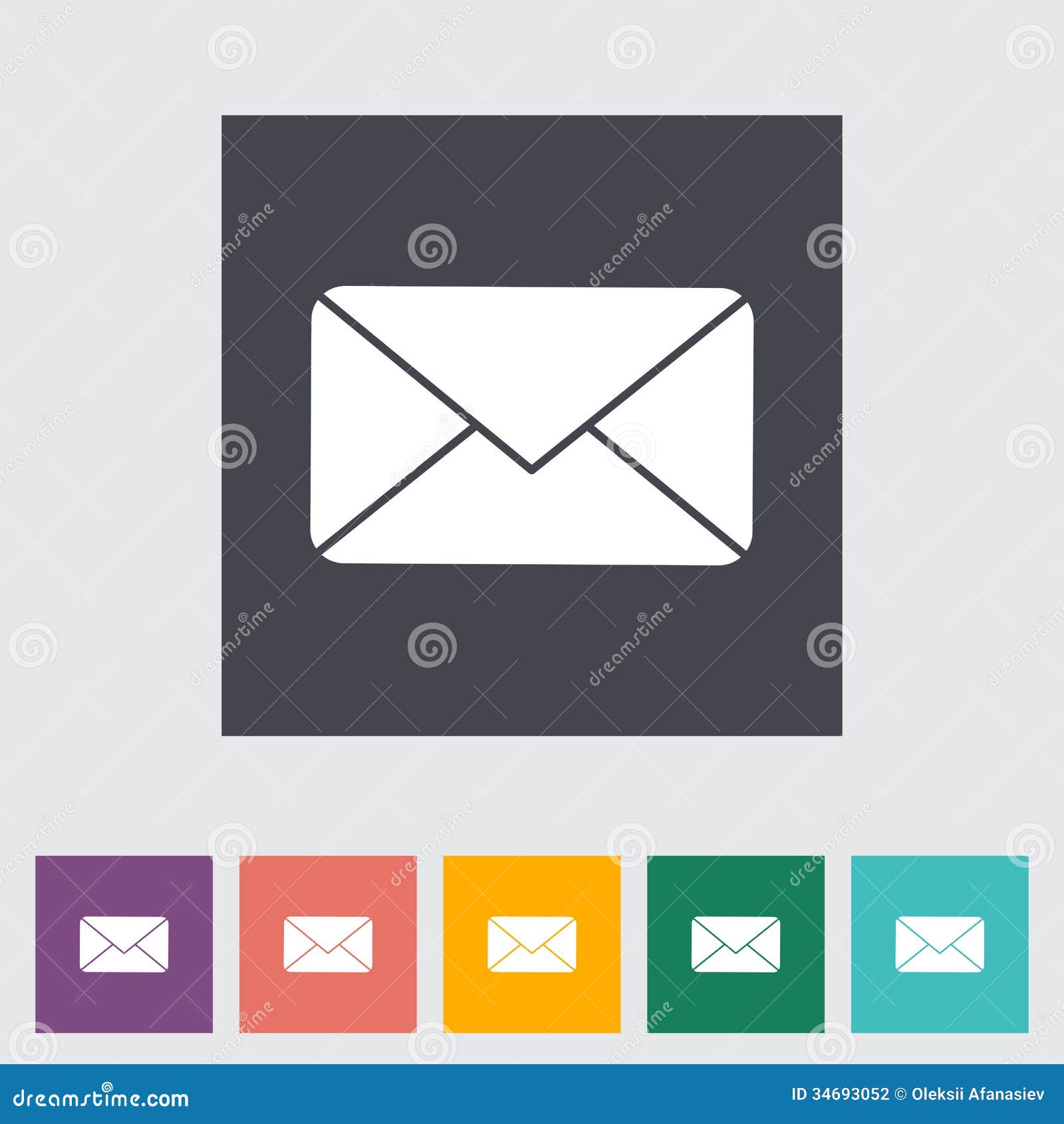 Envelop vlak pictogram. vector illustratie. Illustration of mededeling ...