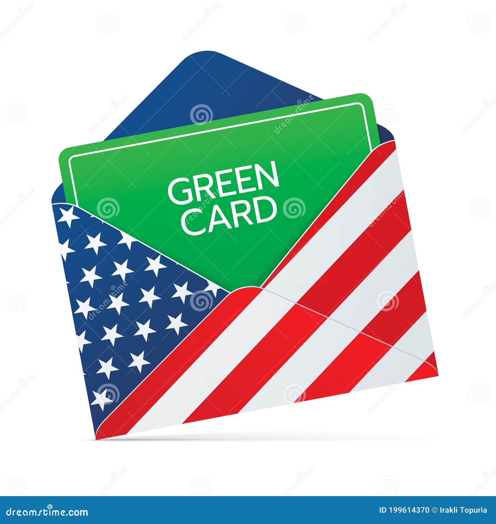 Permanent Residency Card. Isolated Vector Illustration Of A Green Card ...