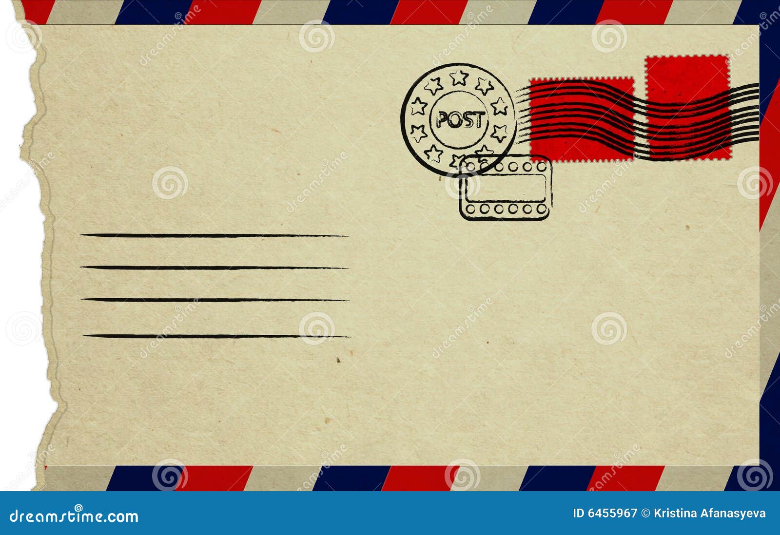 Envelope aberto imagem de stock. Imagem de postal, papel - 6455967