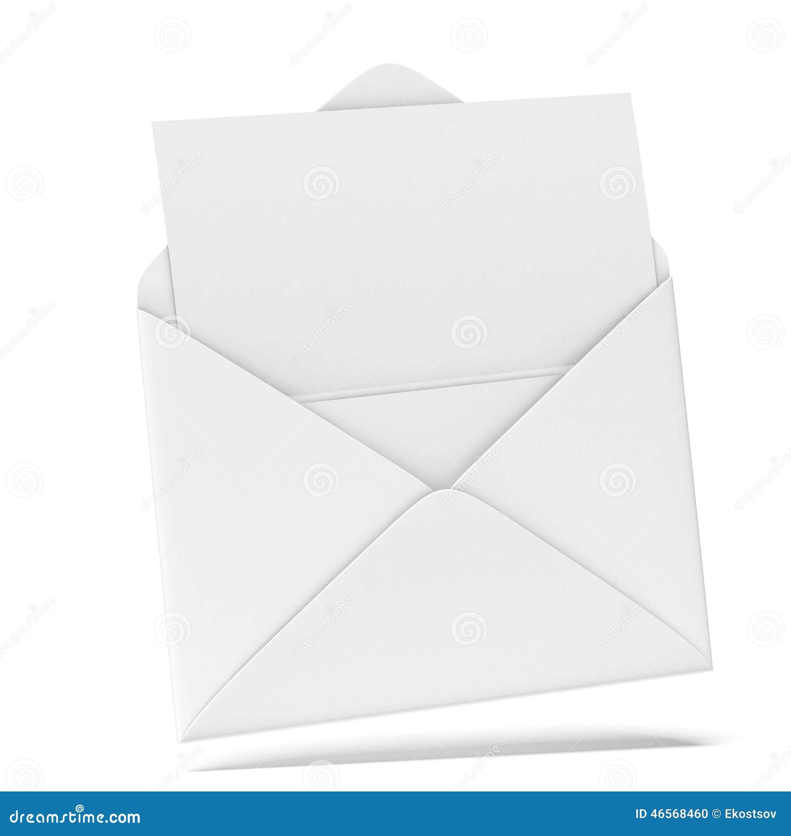 Envelope Aberto Do Branco Com Papel Ilustração Stock - Ilustração de ...