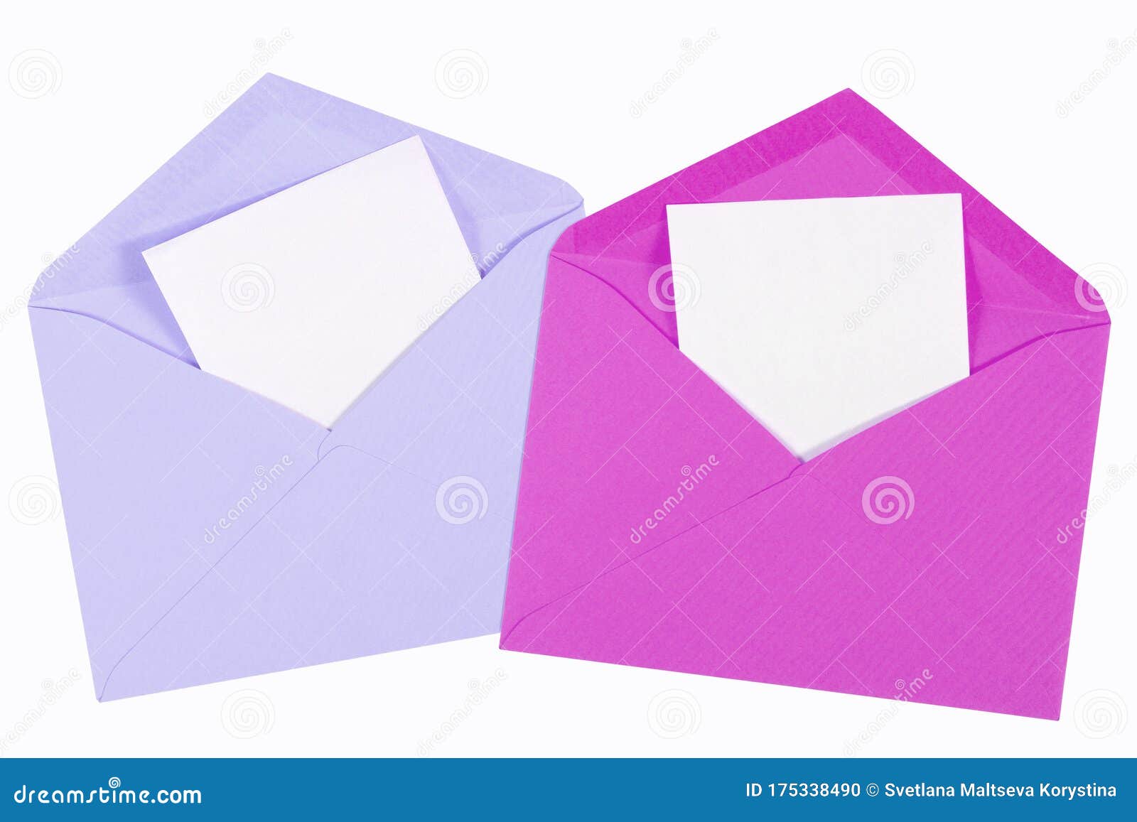 Envelope Aberto Roxo Com Papel Isolado Foto de Stock - Imagem de ...
