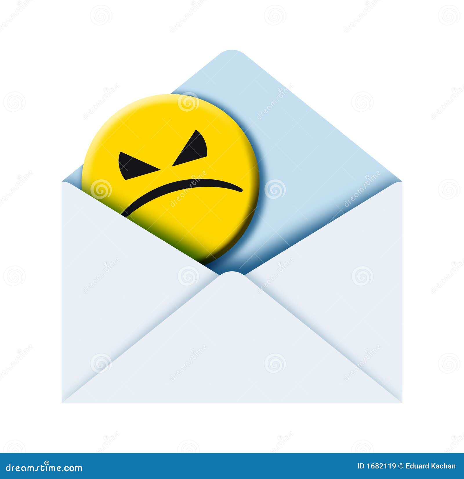 Envelope and Angry Face Sign Stock Illustration - Illustration of ...