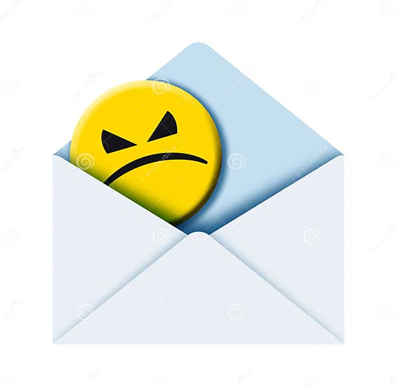 Envelope and Angry Face Sign Stock Illustration - Illustration of ...
