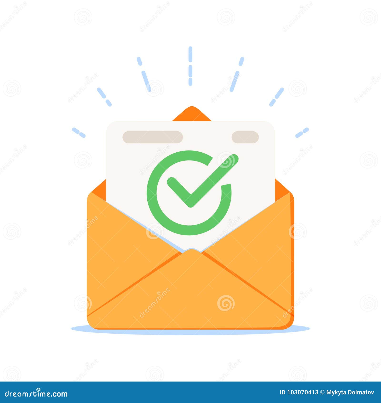 Envelope with Approved Document Icon. Vector Illustration of E-mail ...