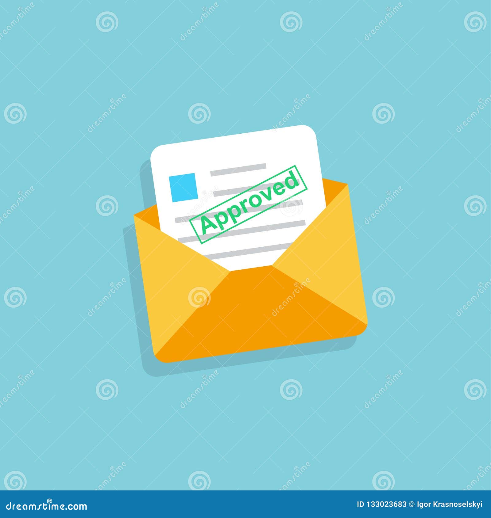 Envelope With Approved Document Icon. E-mail Confirmation. Open ...