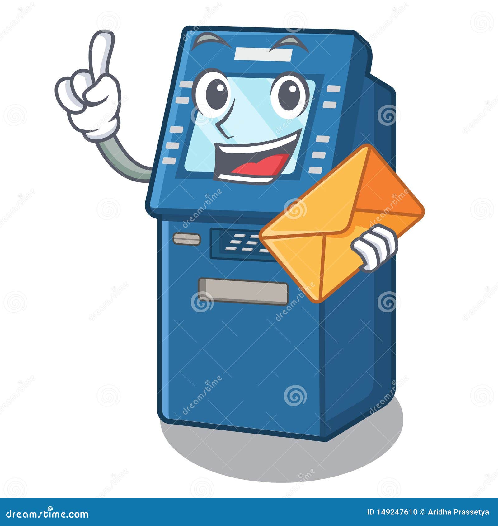 With Envelope ATM Machine in the Cartoon Shape Stock Vector ...