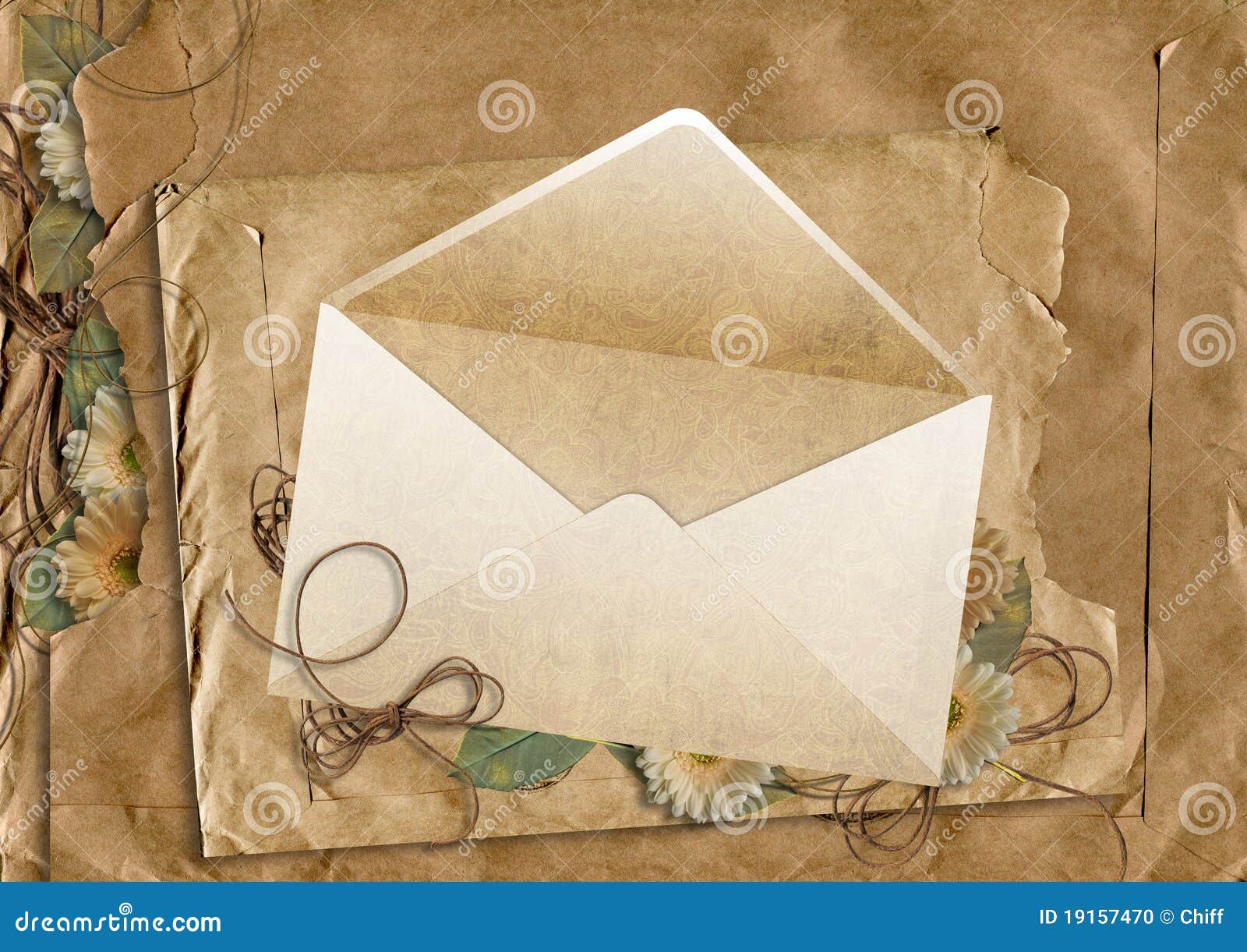 Envelope on the Background of Torn Paper Stock Illustration ...