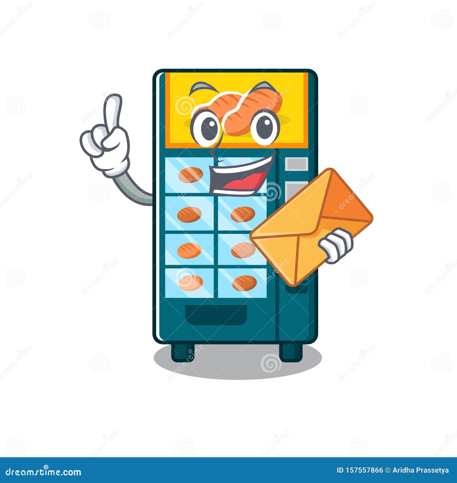 With Envelope Bakery Vending Machine in Character Shape Stock Vector ...