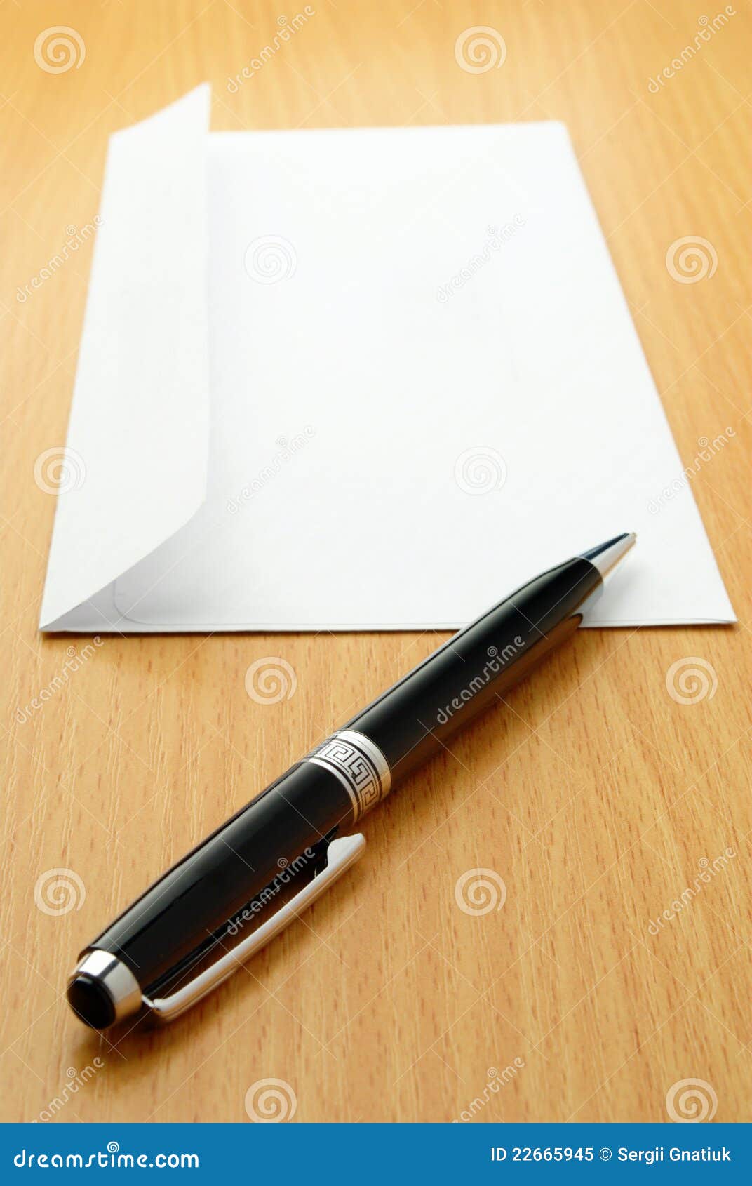 Envelope and ball pen stock image. Image of desk, blank - 22665945