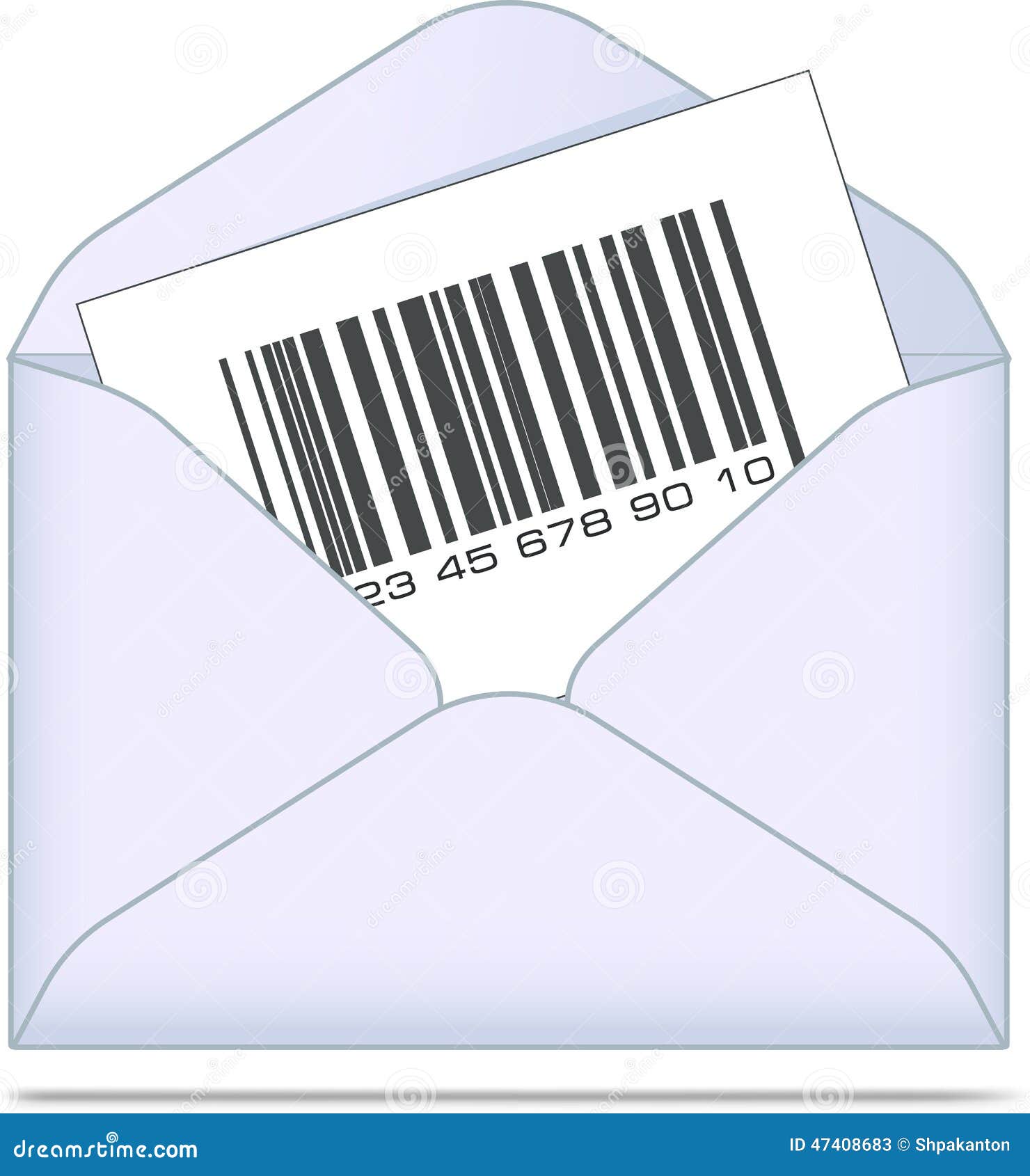Envelope with bar code. stock vector. Illustration of design - 47408683