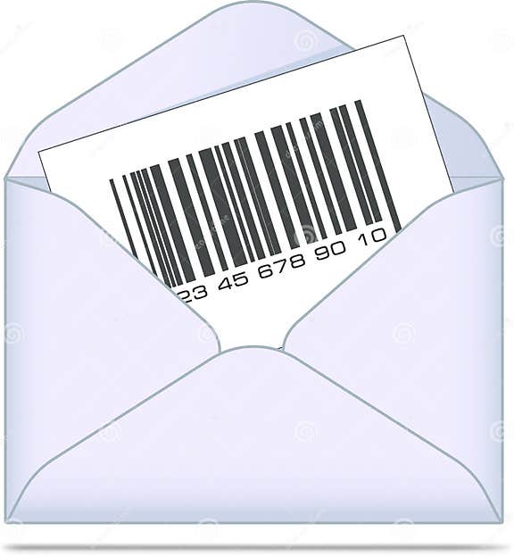 Envelope with bar code. stock vector. Illustration of design - 47408683