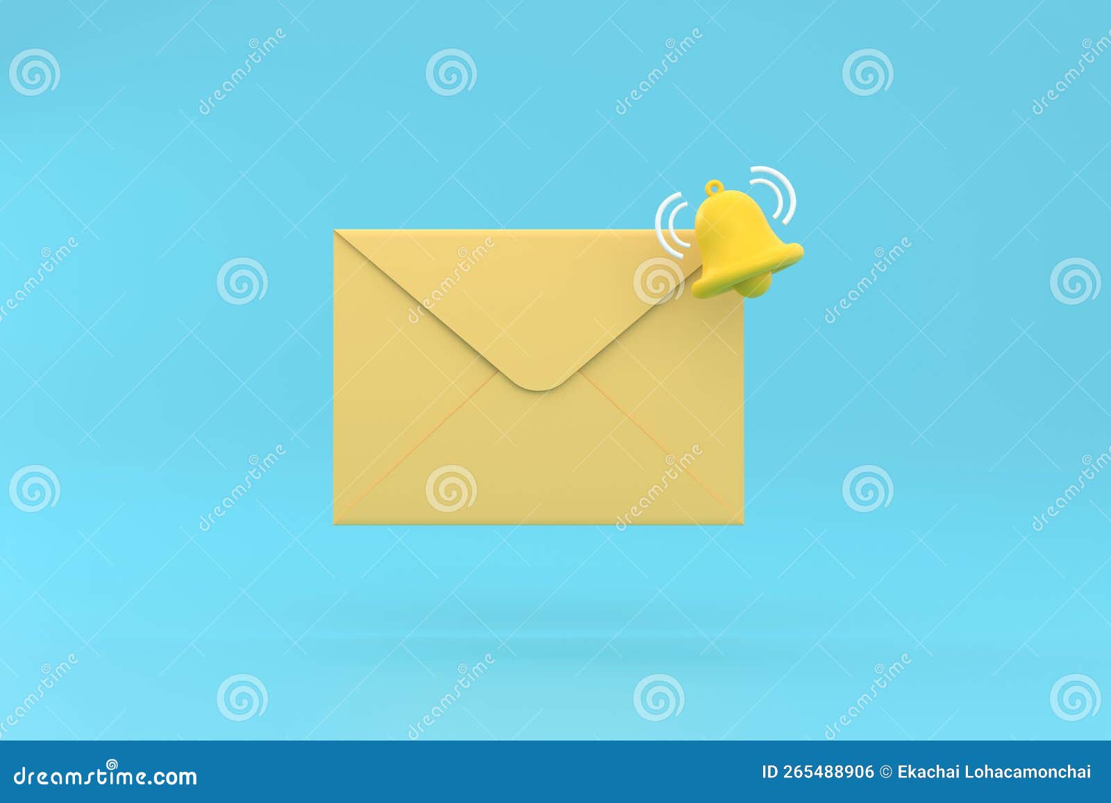 Envelope with Bell Notification. New Email Message Notice Icon Stock ...