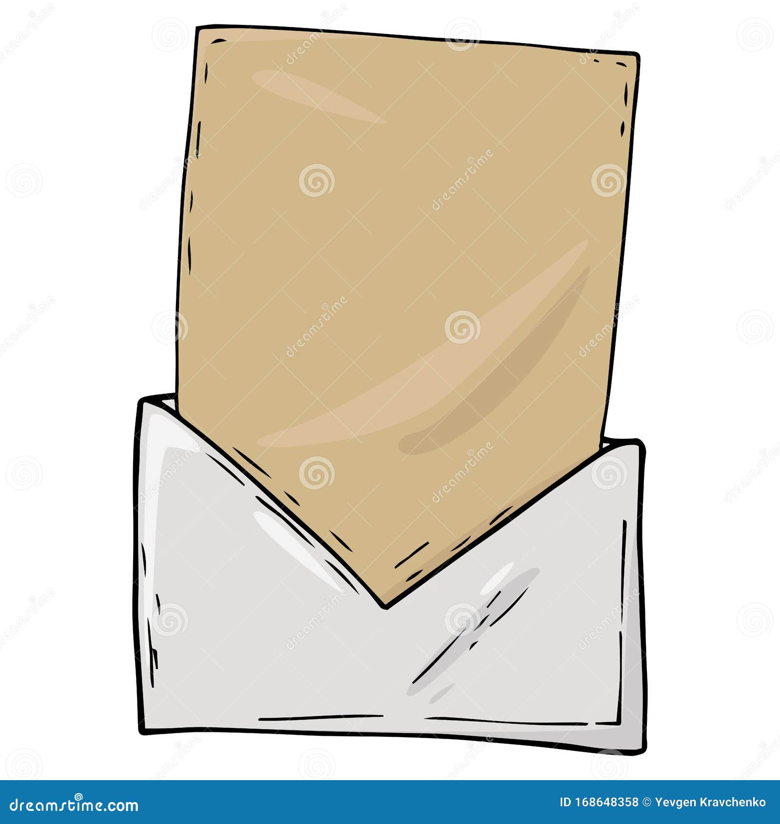 Envelope with a Blank Sheet of Paper Icon. Vector Illustration of Blank ...