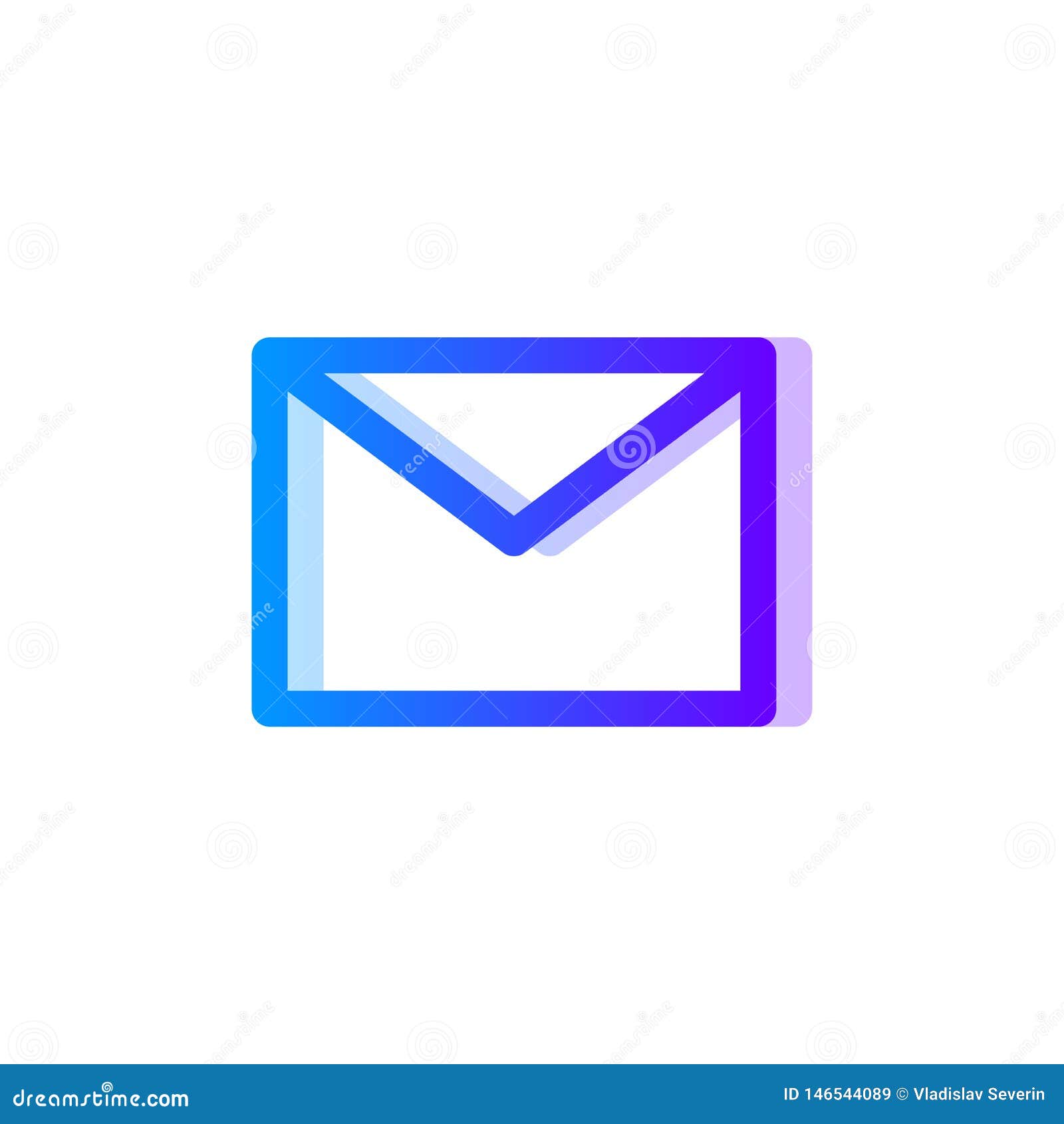 Envelope Blue Purple Gradient Icon Stock Illustration - Illustration of ...