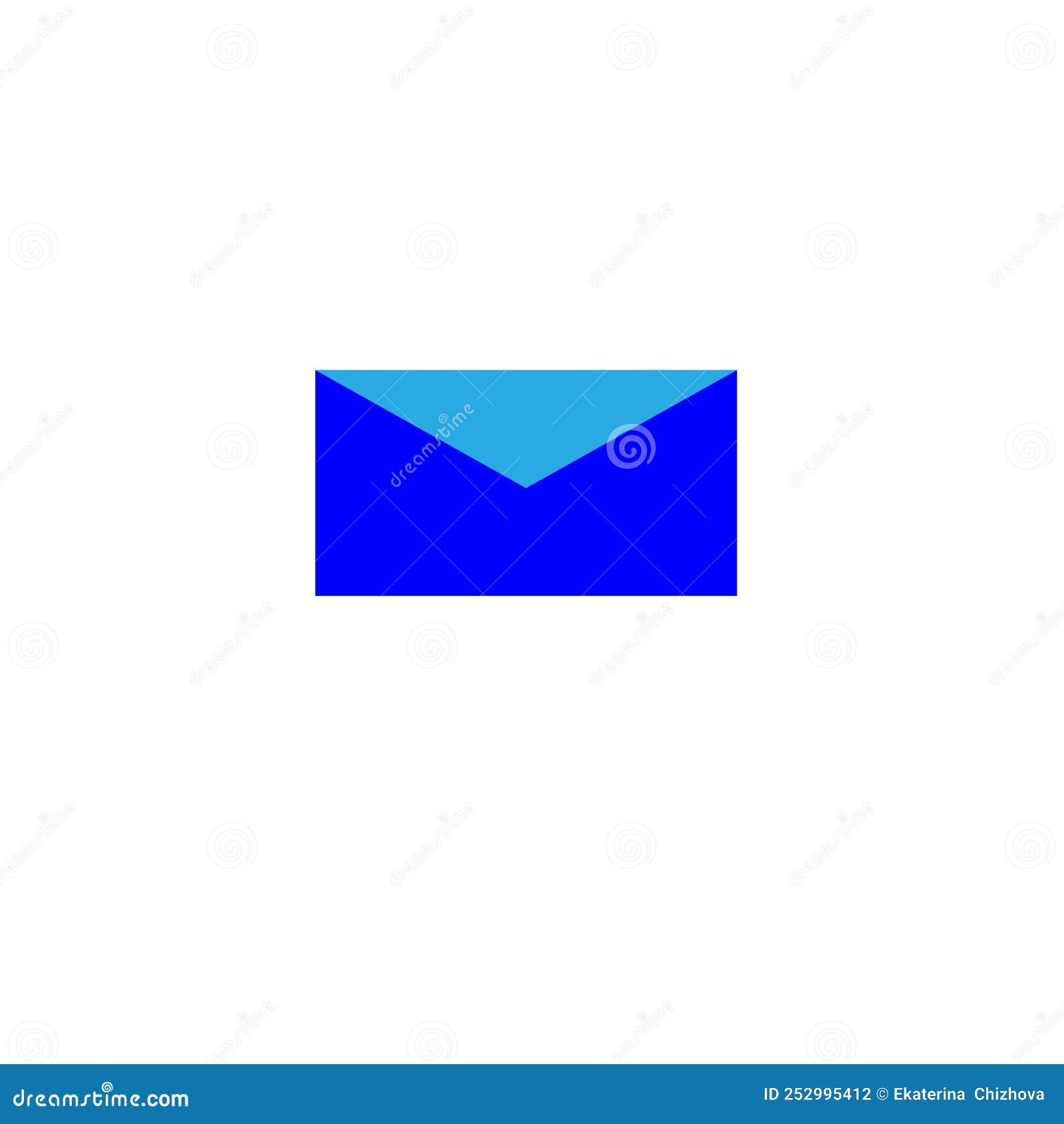 The Envelope is Blue on a White Background Stock Vector - Illustration ...