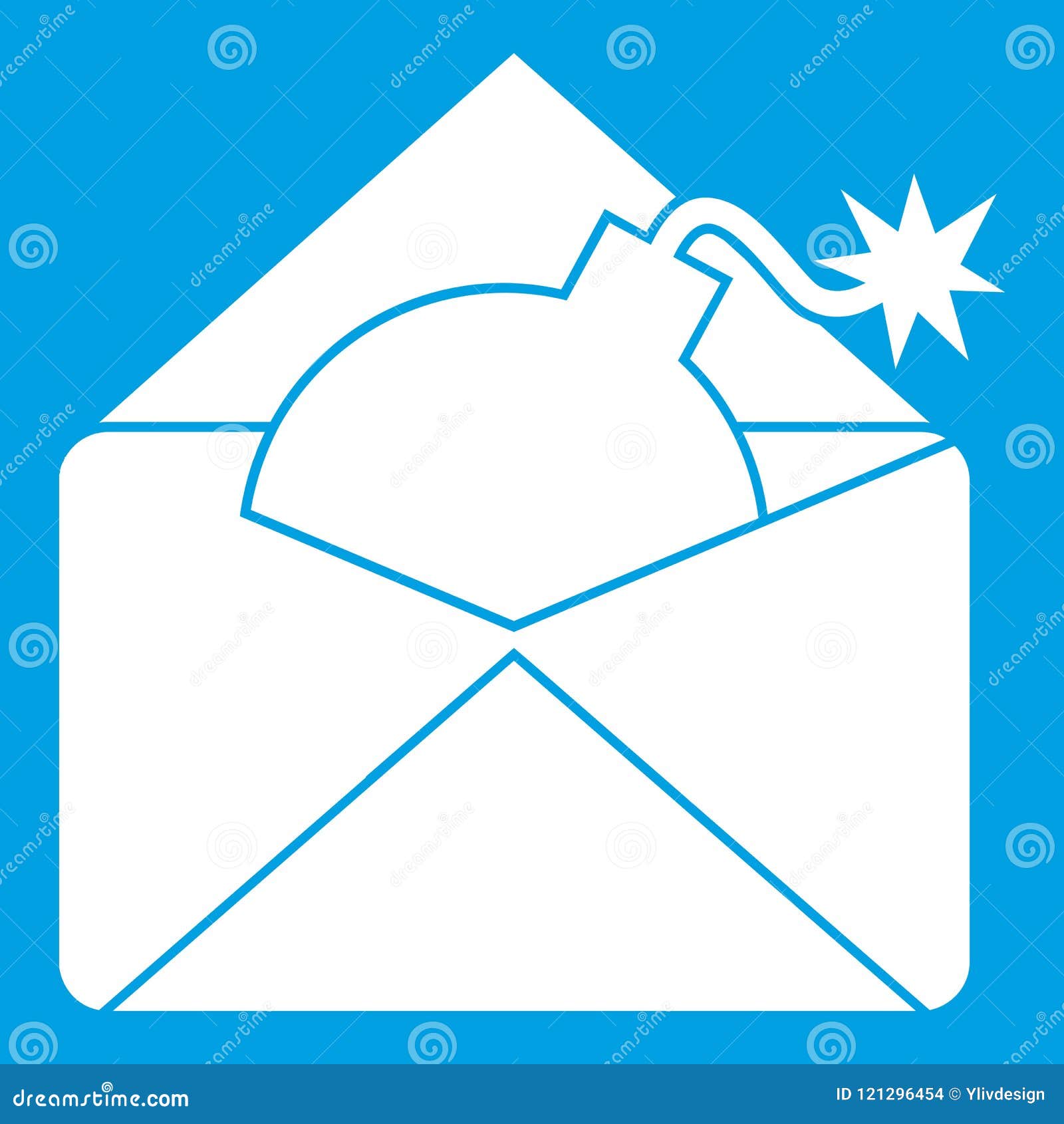 Envelope with Bomb Icon White Stock Vector - Illustration of accuracy ...