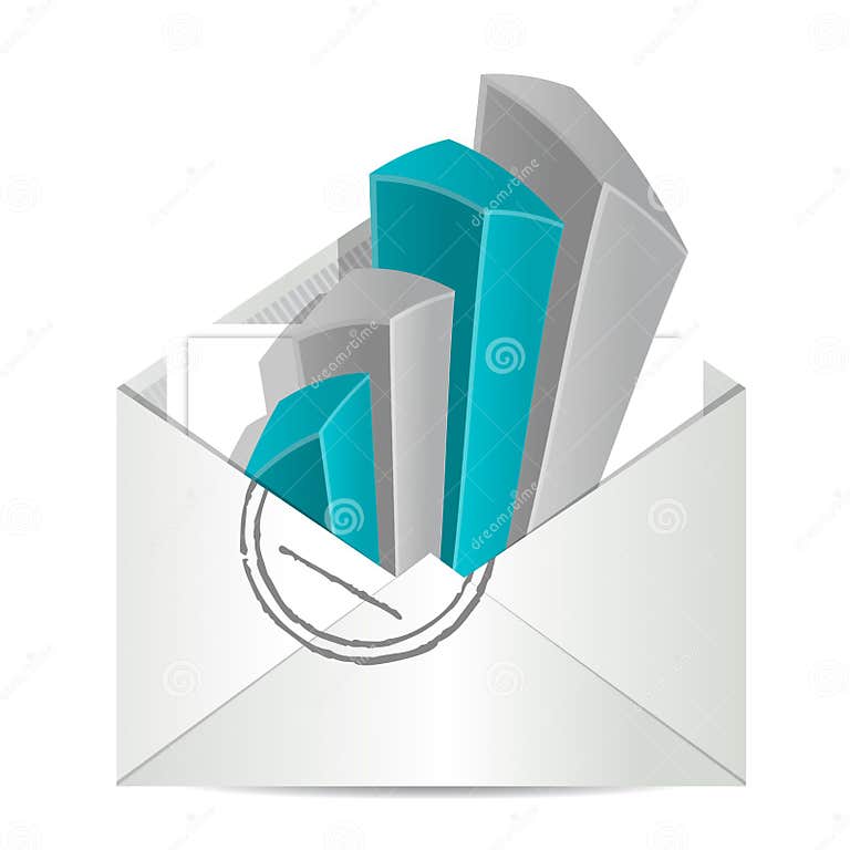 Envelope and Business Graph Stock Illustration - Illustration of blank ...