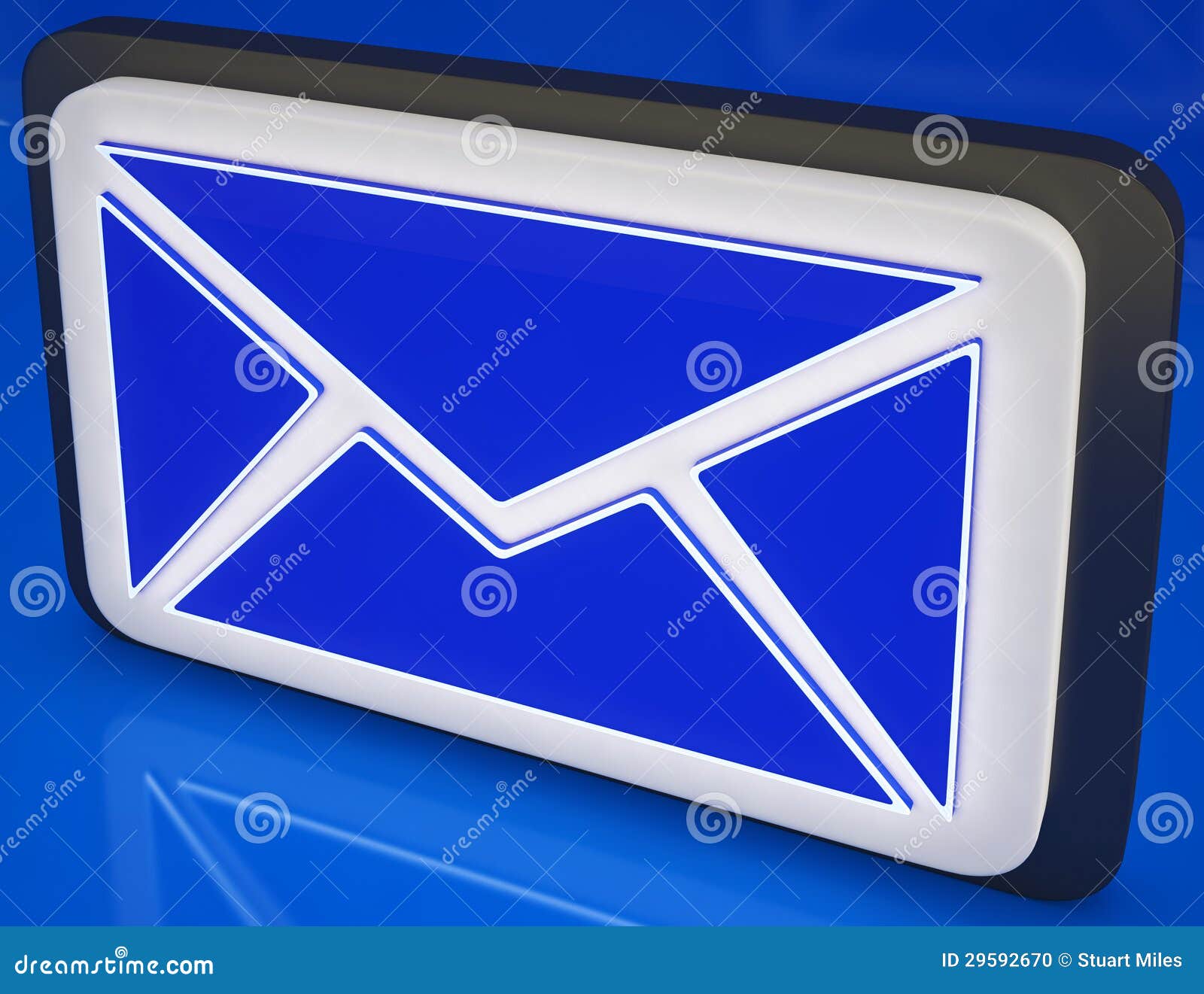 Envelope Button Showing Online Post, Messages Stock Illustration ...