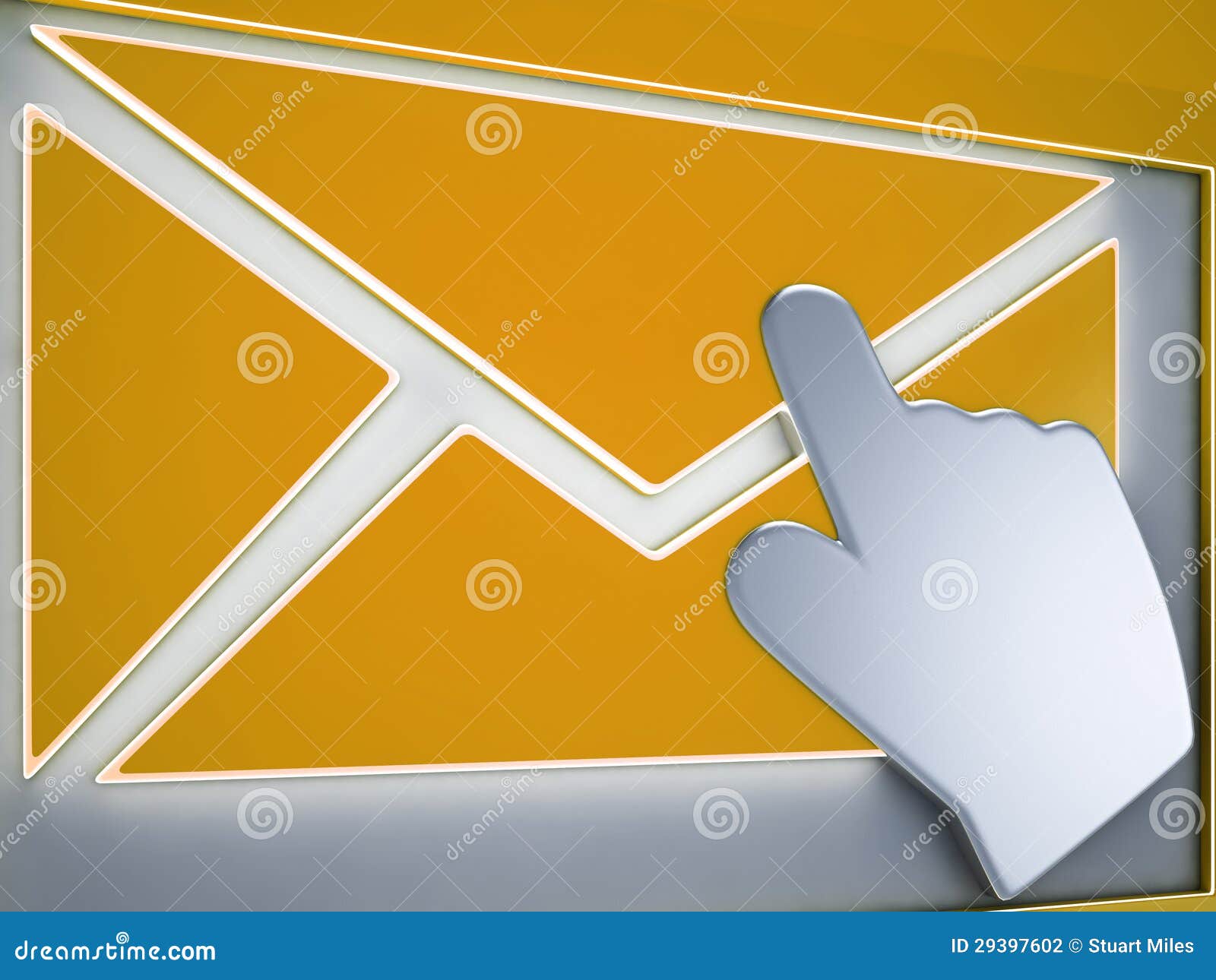 Envelope Button Shows Electronic Messaging Stock Illustration ...