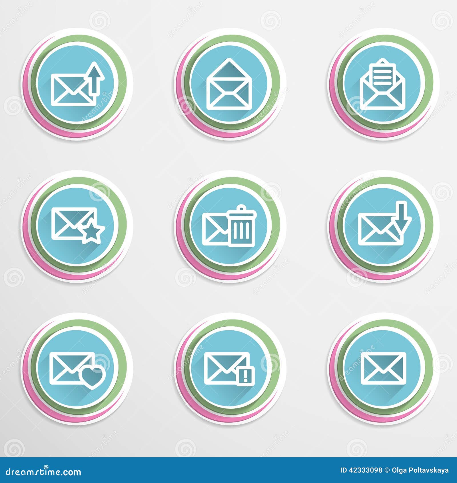 Envelope buttons stock vector. Illustration of letter - 42333098