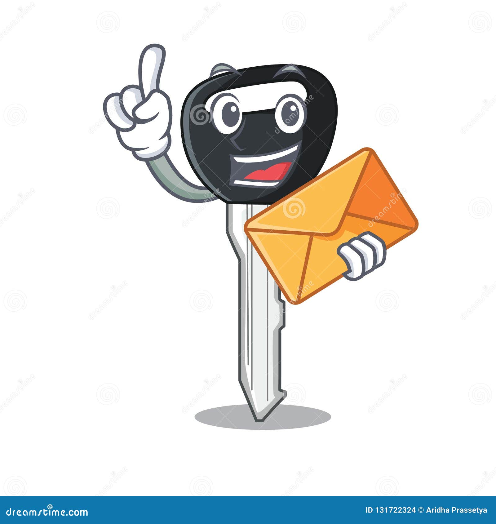 With Envelope Car Key with Remote Cartoon Control Stock Vector ...