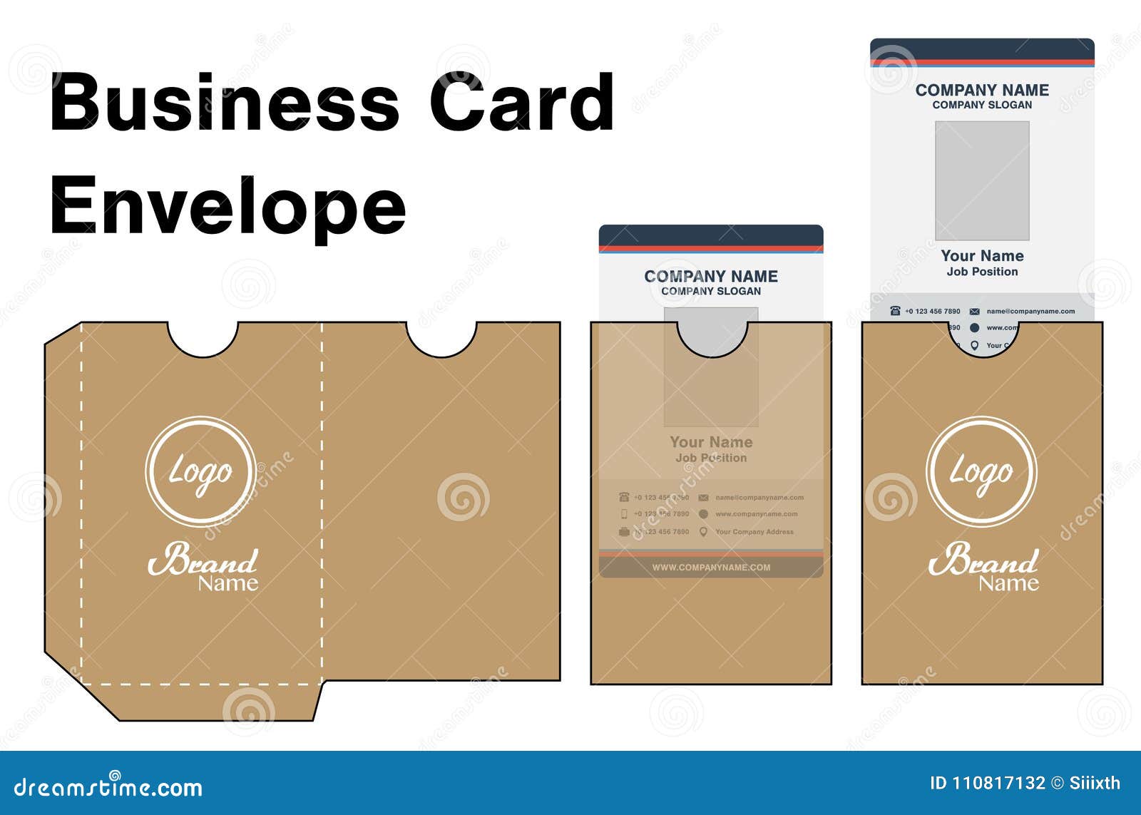 Envelope Card Die Cut Mock Up Template Vector Stock Vector ... Envelope Card Die Cut Mock Up Template Vector Stock Vector ...
