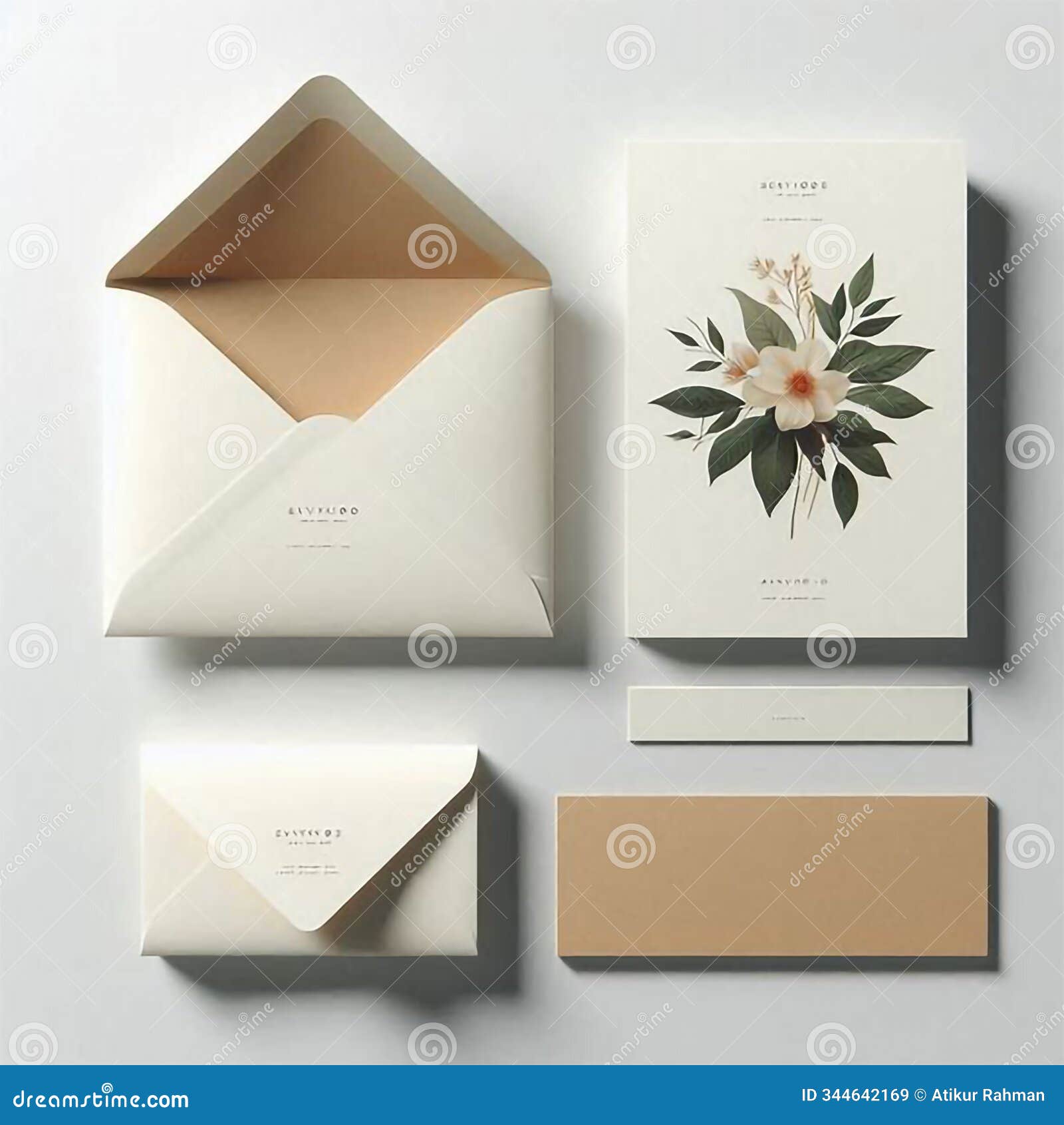 Envelope and Card Mockup stock image. Image of branding - 344642169