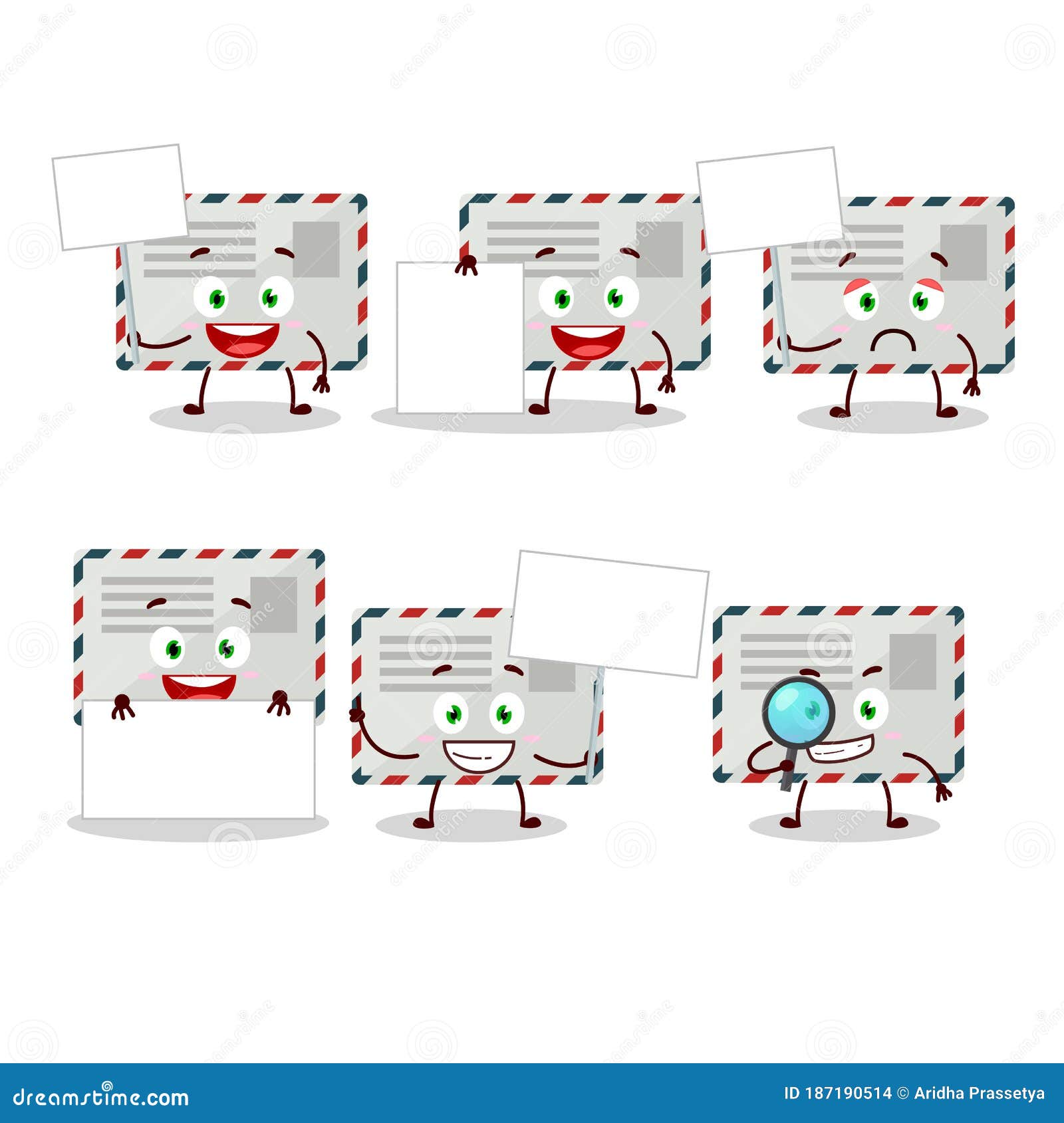 Envelope Cartoon with Character Bring Information Board Stock Vector ...