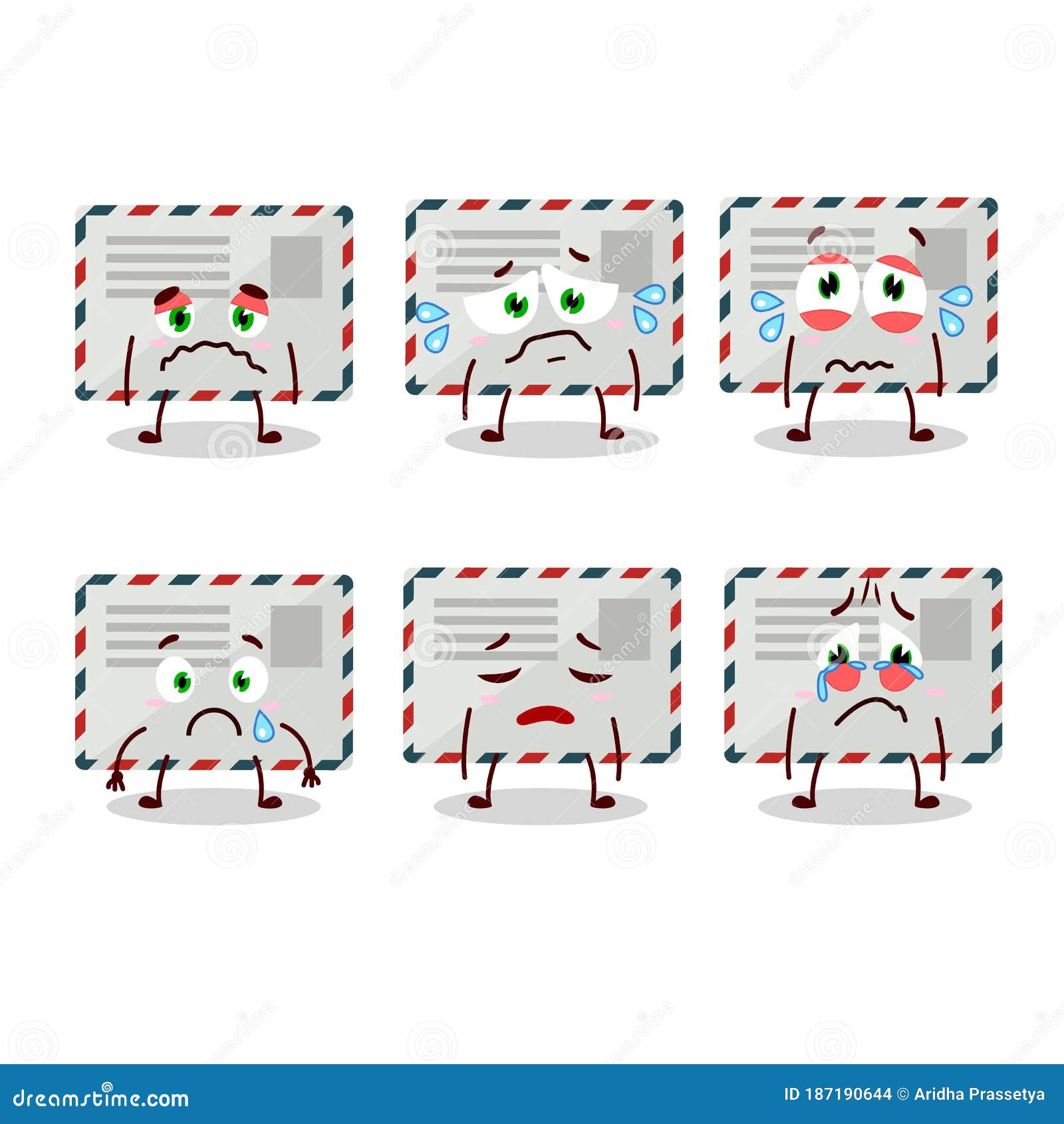 Envelope Cartoon in Character with Sad Expression Stock Vector ...