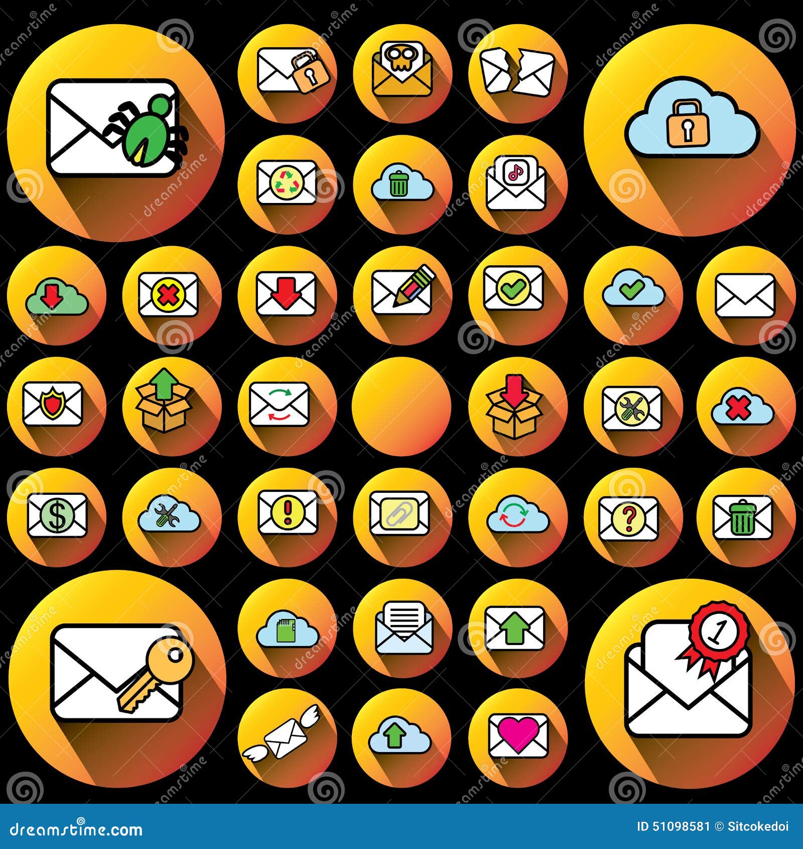 Envelope Cartoon Style Icons Stock Vector - Illustration of email ...