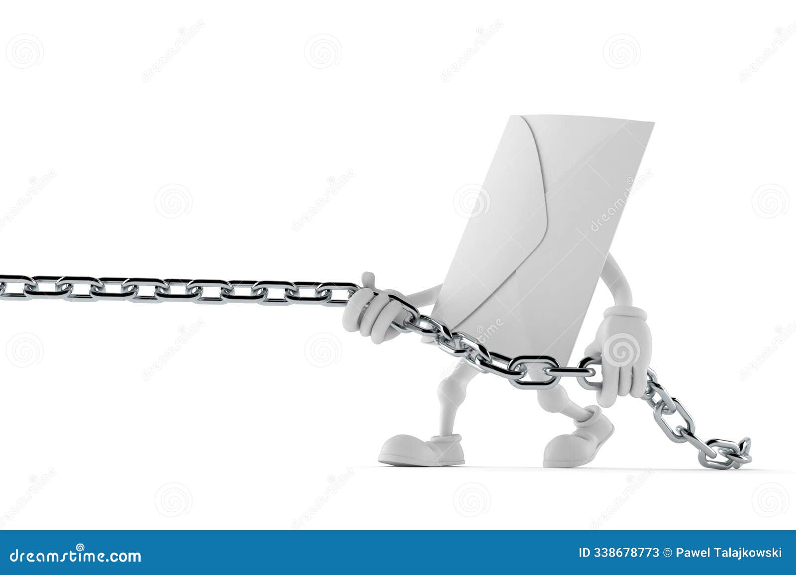 Envelope Character Pulling Chain Stock Illustration | CartoonDealer.com ...