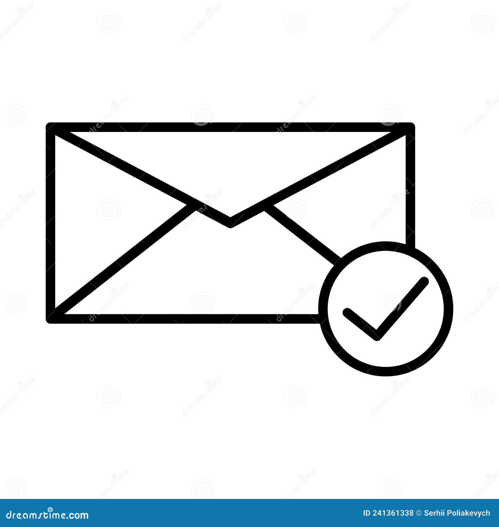 Envelope with Check Mark. Symbol, Logo Illustration. Verify Sign ...