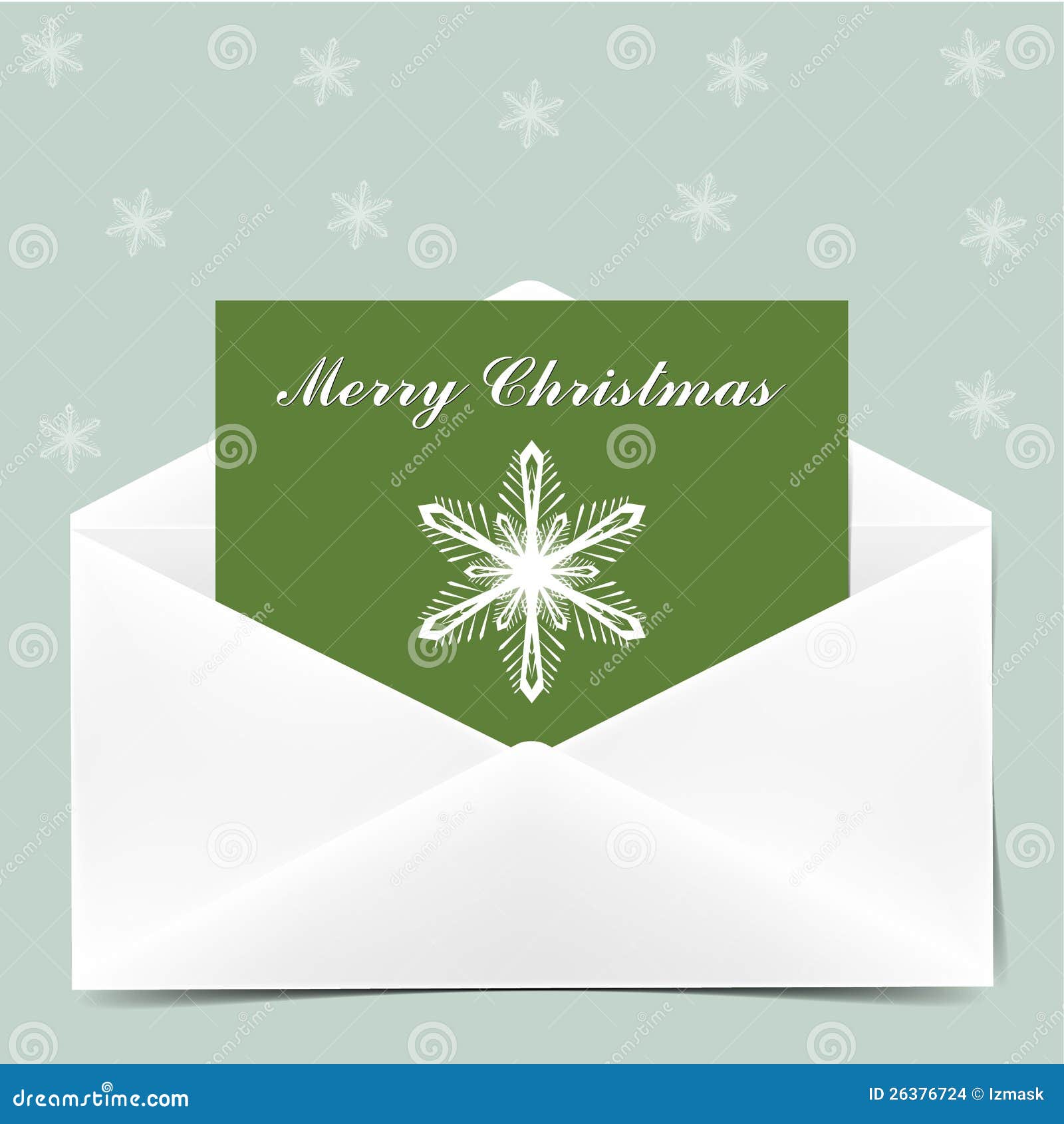 Envelope with Christmas Card Stock Vector - Illustration of blank ...