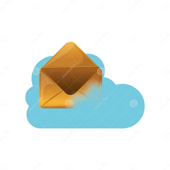 Envelope and Cloud Computing Design Stock Illustration - Illustration ...