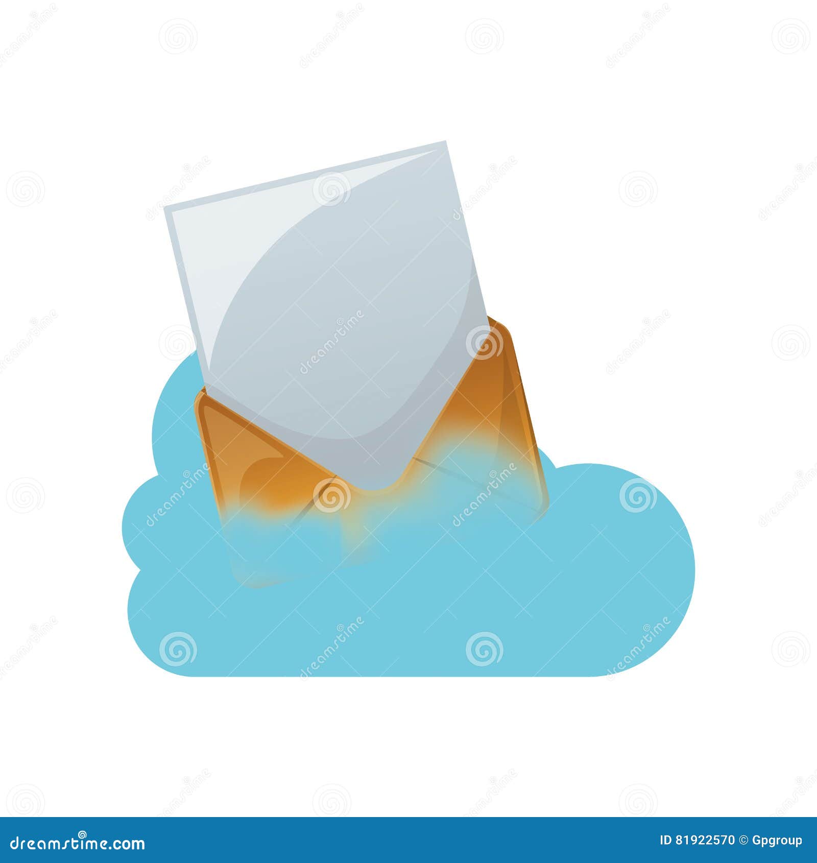 Envelope and Cloud Computing Design Stock Illustration - Illustration ...