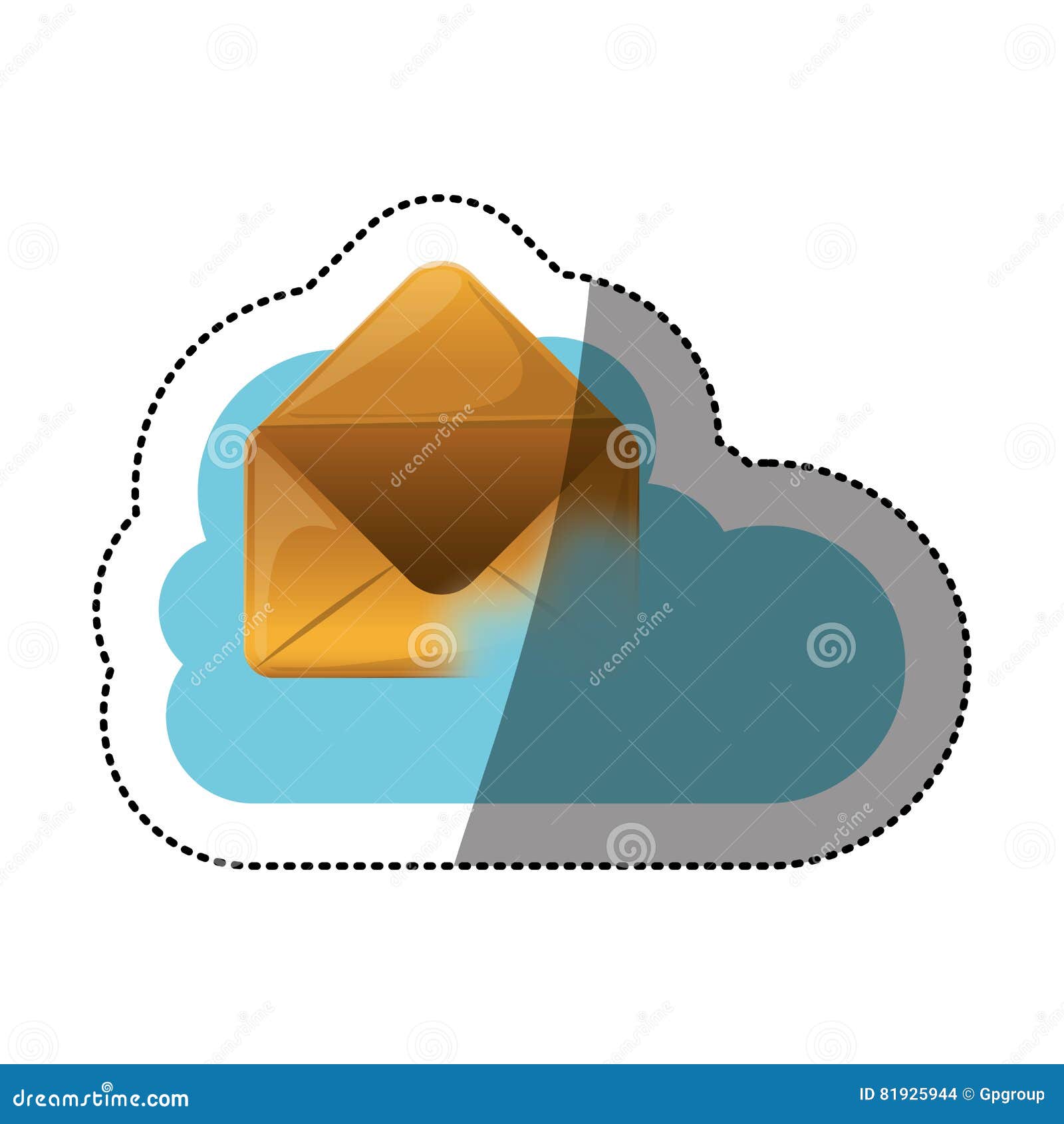 Envelope and Cloud Computing Design Stock Illustration - Illustration ...