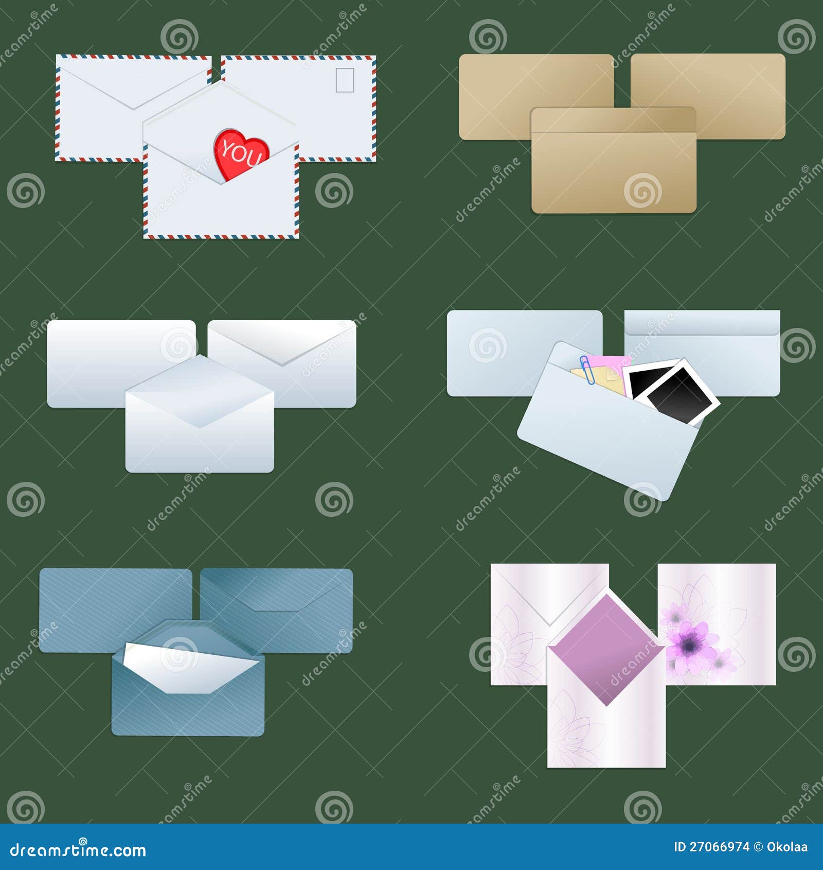 Envelope collection stock vector. Illustration of newsletter - 27066974