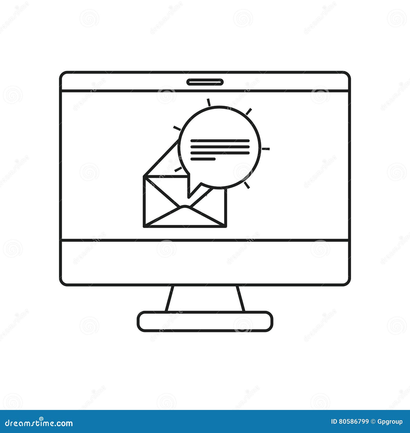 Envelope and Computer of Communication Design Stock Vector ...