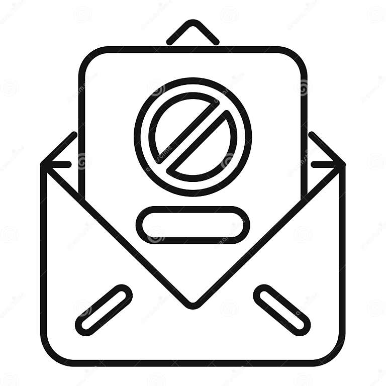 Envelope Containing Document with Stop Sign Icon Representing Rejected ...