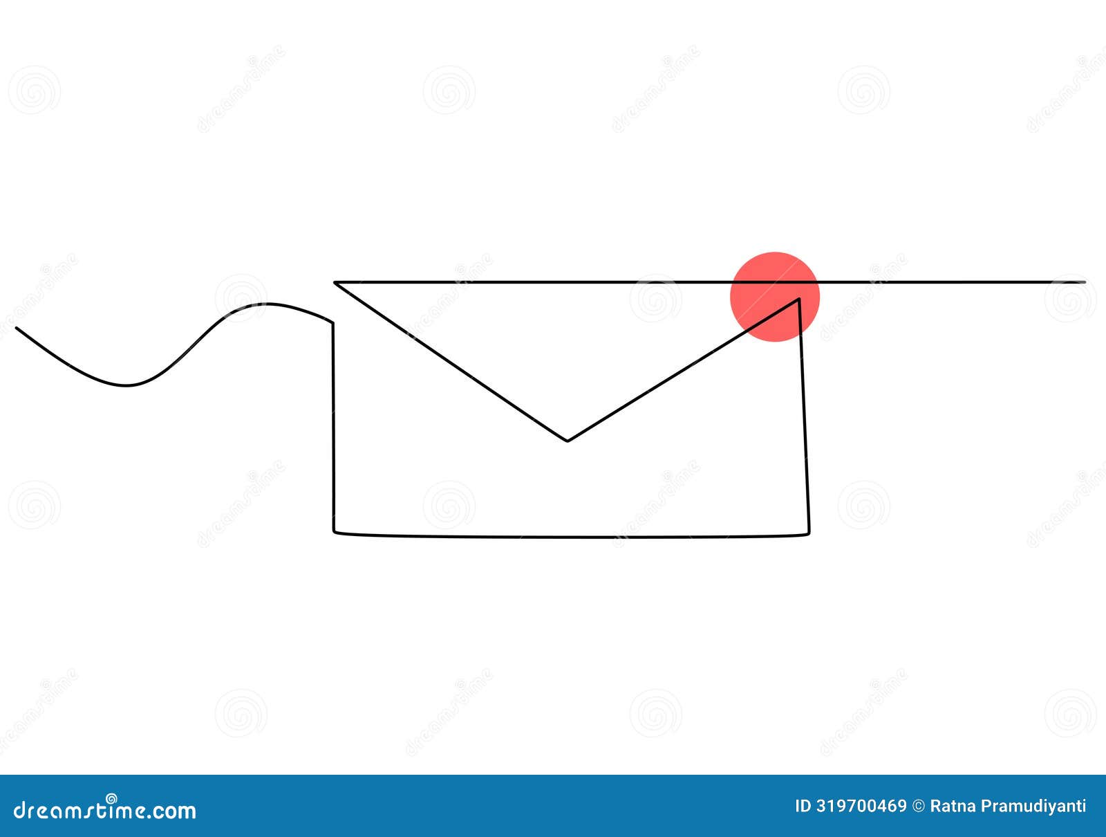 Envelope in Continuous One Line Art Drawing Stock Vector - Illustration ...