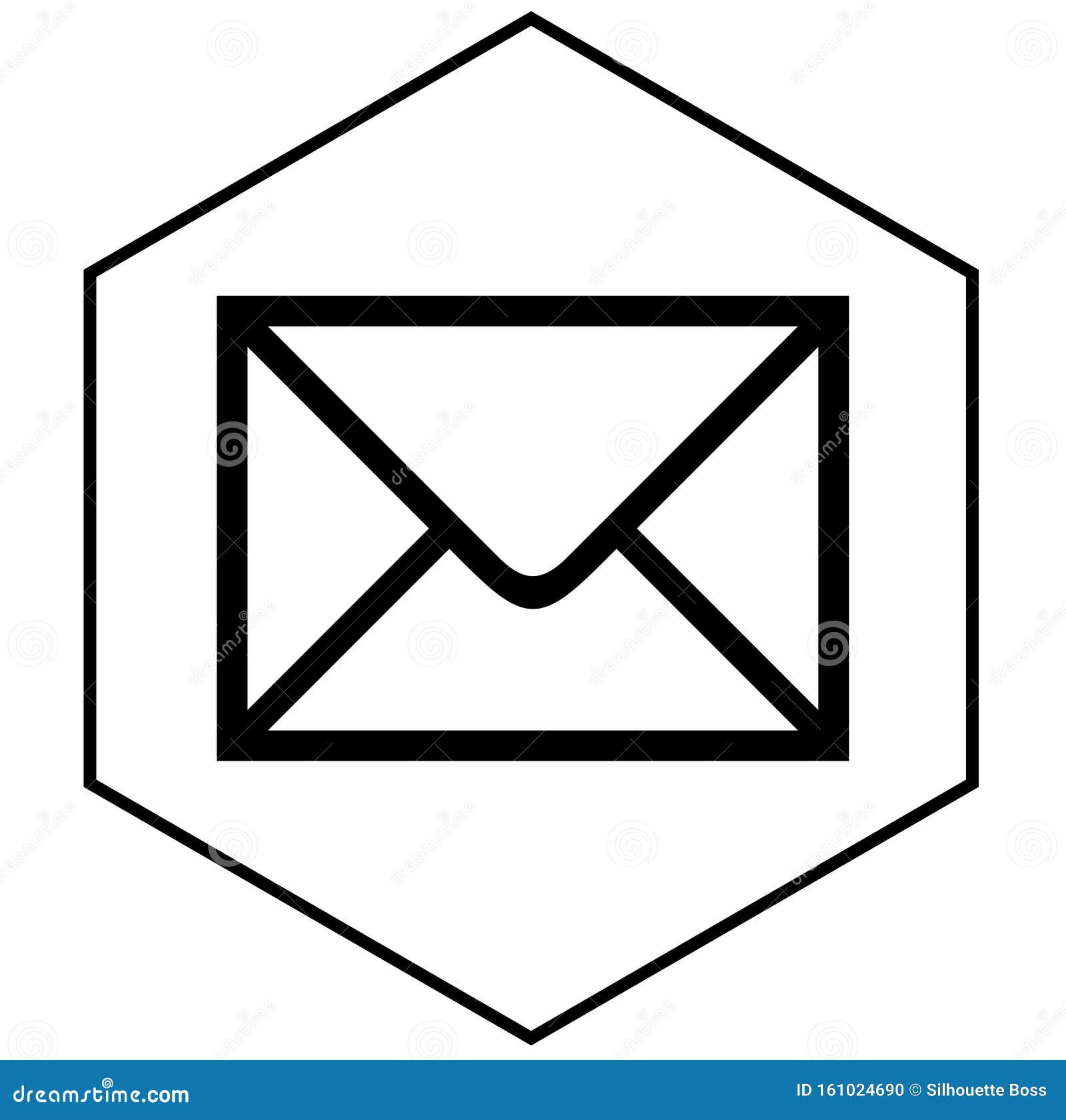 Envelope Correspondence, Letter Message Shaped. Bordered with Line As a ...